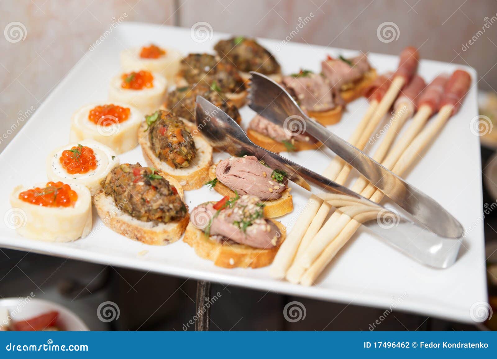 Snacks on banquet table stock photo. Image of lunch, tray - 17496462