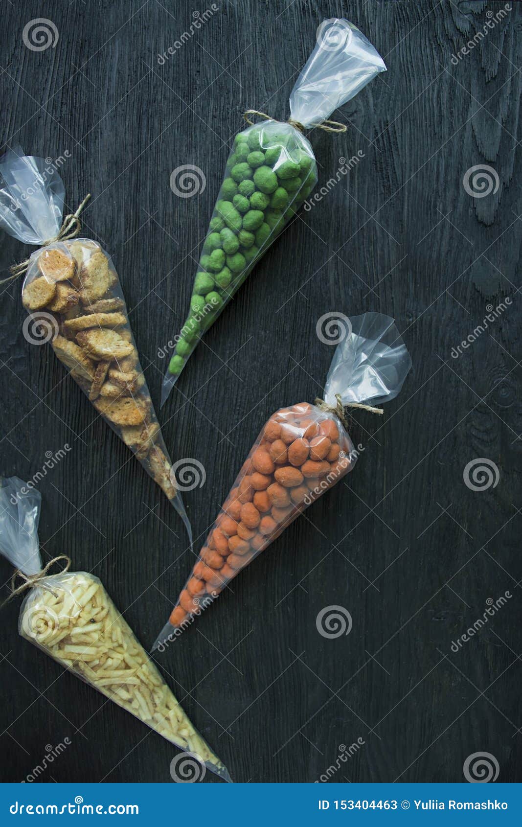 Snacks for Beer, Nuts and Crackers. Beer Snacks are Packaged in ...