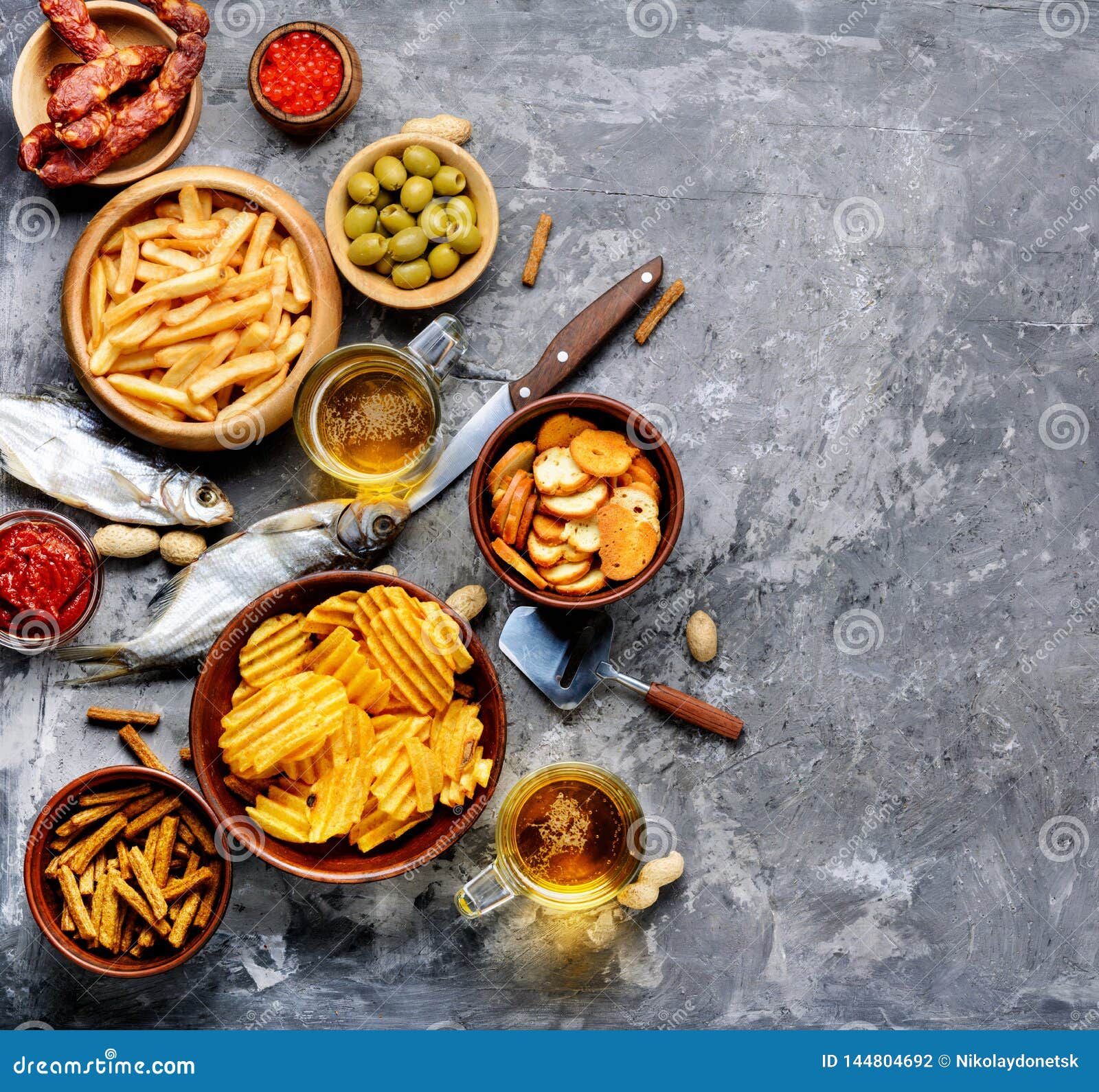 Snacks for beer stock photo. Image of crispy, germany - 144804692