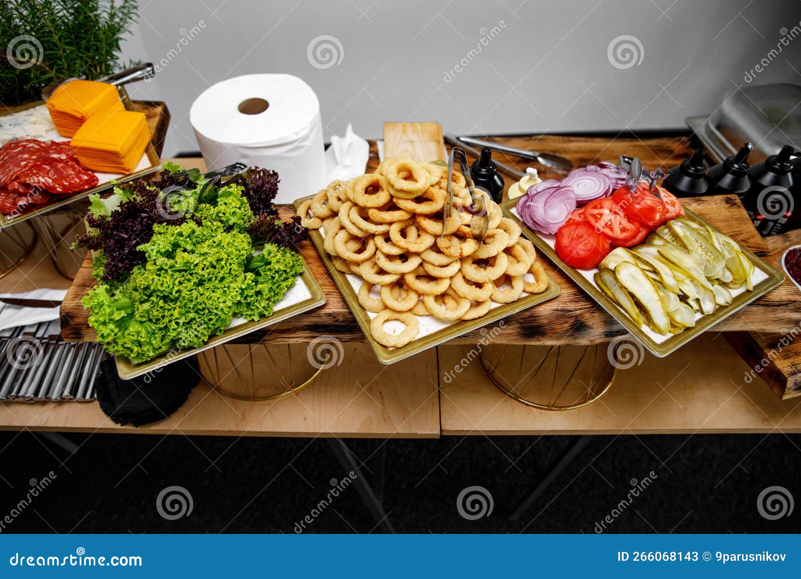 Snacks at a Buffet in a Hotel. Stock Image - Image of tray, dish: 266068143