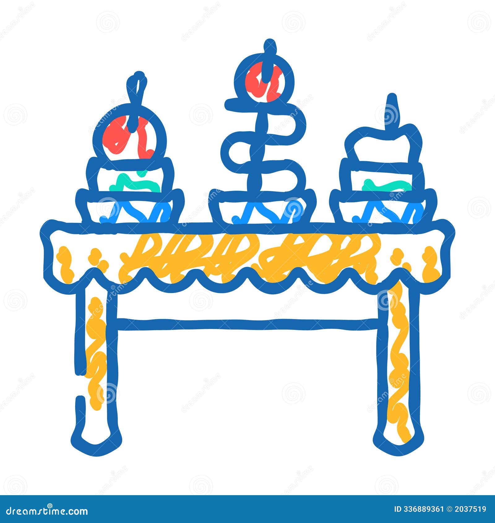 Snacks Buffet Icon Doodle Illustration Stock Vector - Illustration of ...