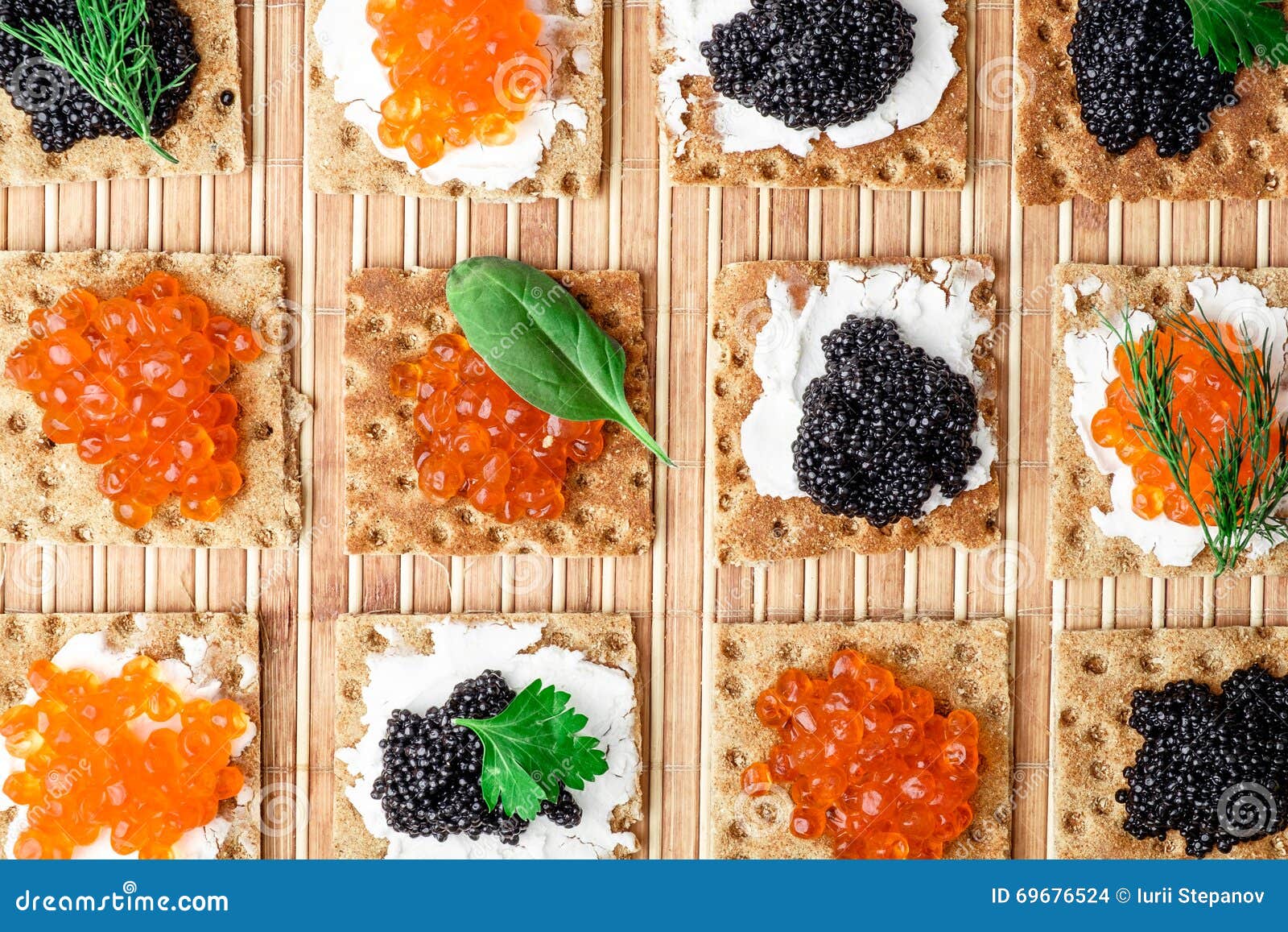 Snacks with caviar stock photo. Image of herb, garnish - 69676524