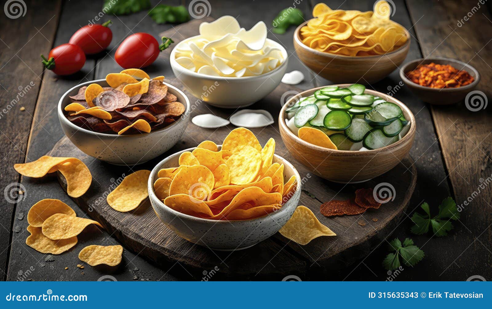Snacks and Chips with Different Flavors. Stock Image - Image of bacon ...