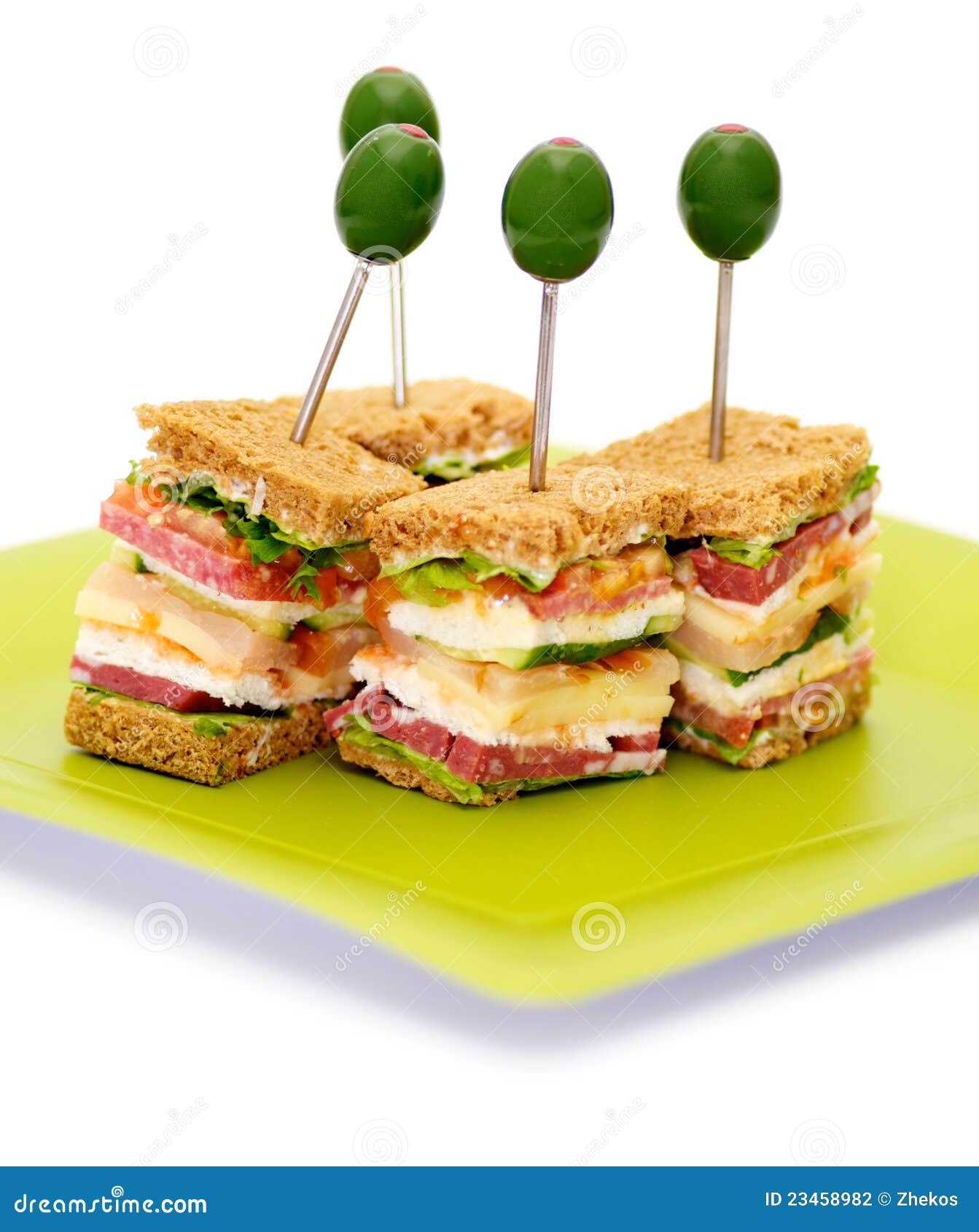 Snacks of Classical BLT Club Sandwich Stock Photo - Image of close ...