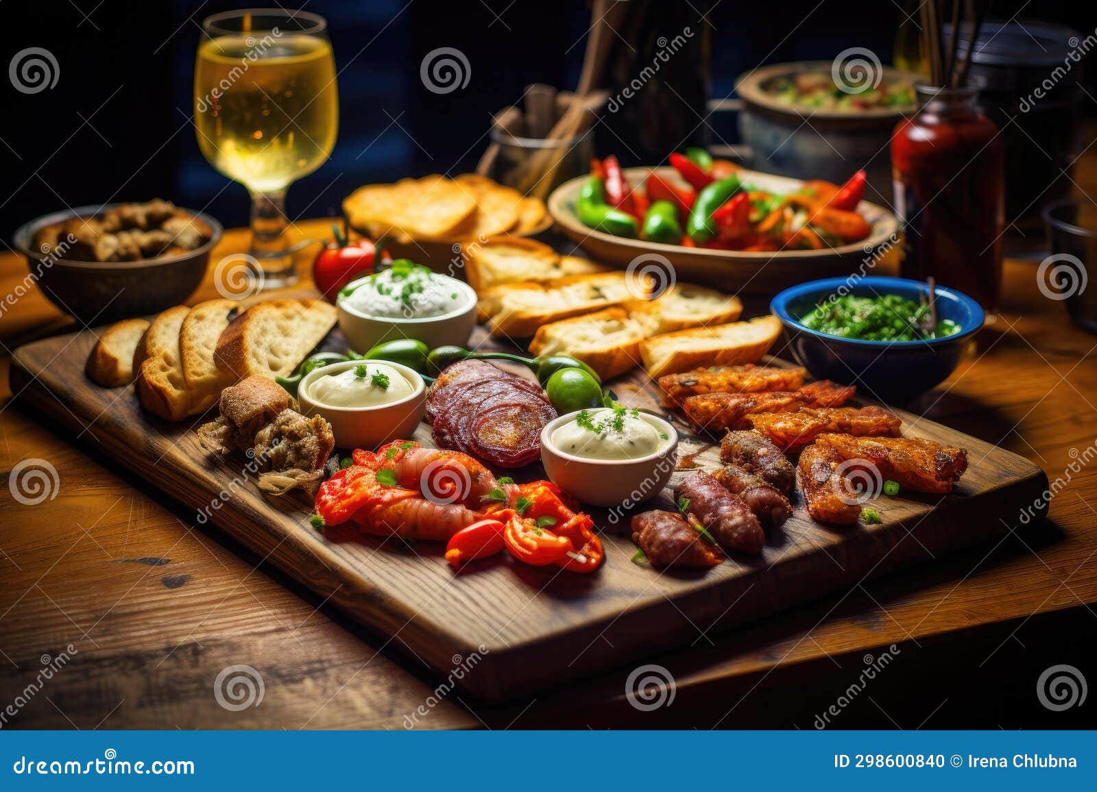 Snacks with Cod Fish in Tapas Bar in Spain, Traditional Spanish Food ...