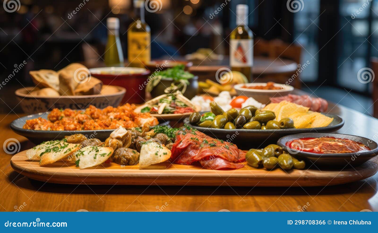 Snacks with Cod Fish in Tapas Bar in Spain, Traditional Spanish Food ...