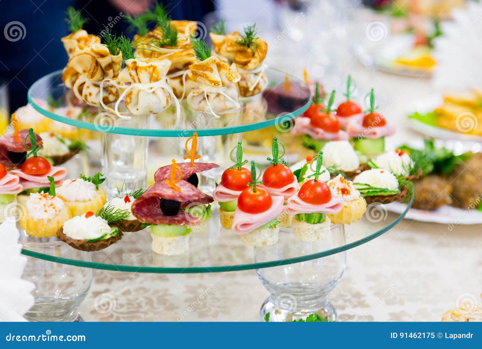 Snacks and Delicacies at the Banquet or the Reception. a Gala Reception ...