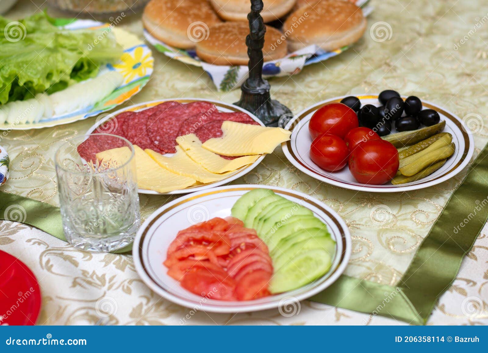Snacks on dining table stock photo. Image of food, xmas - 206358114
