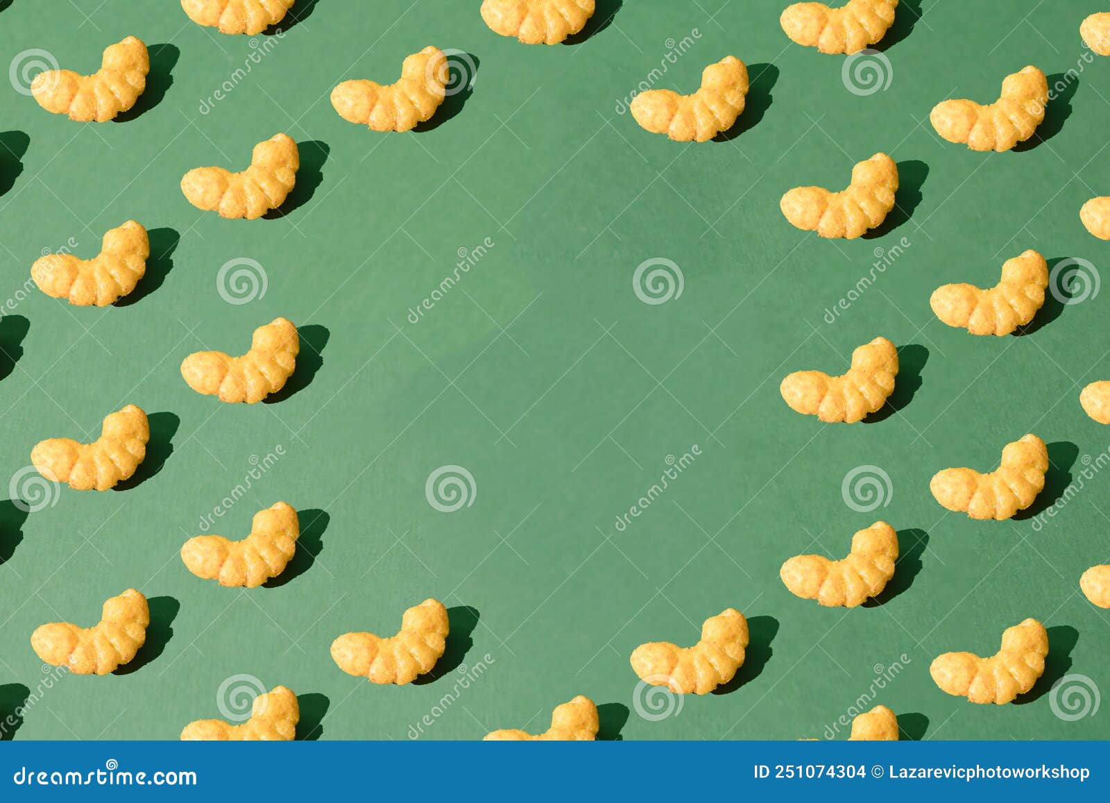 Snacks on a Green Background. Pattern Stock Photo - Image of fresh ...