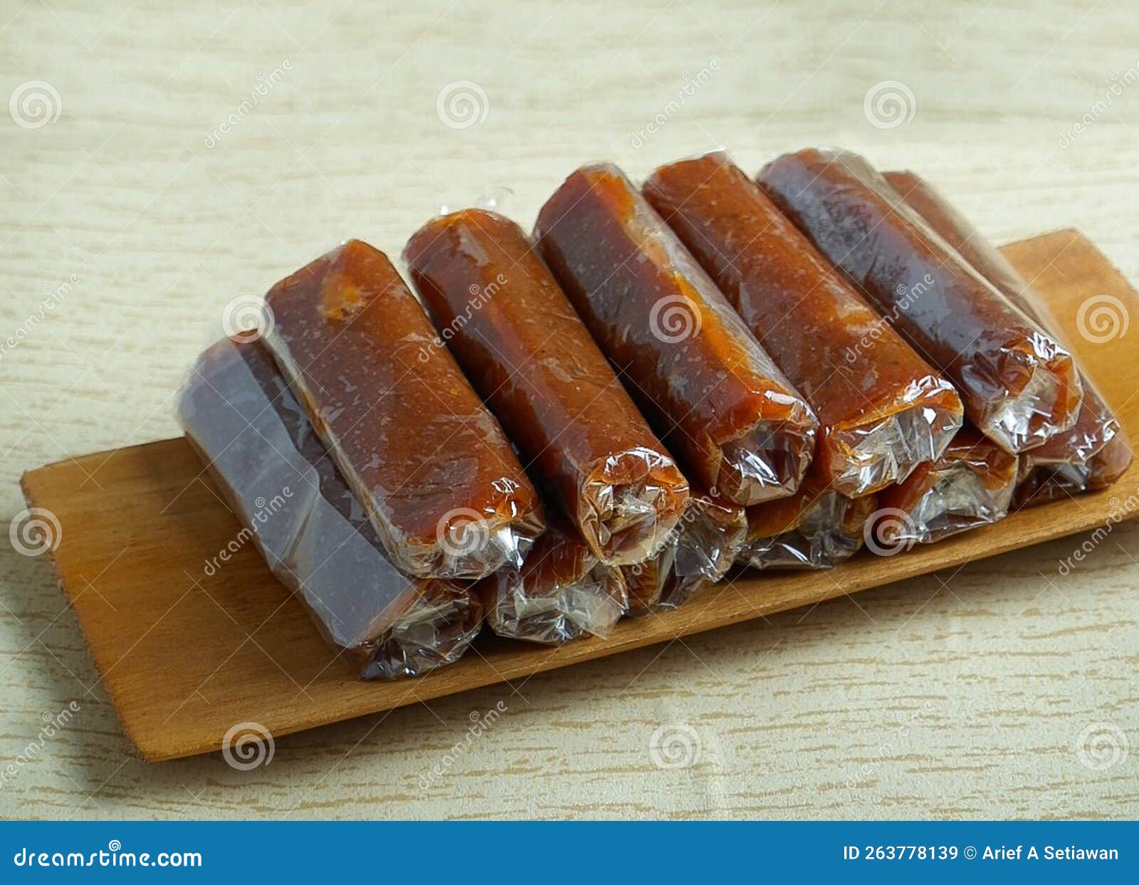 Snacks Made from Glutinous Rice on the Wood Plate Stock Image - Image ...