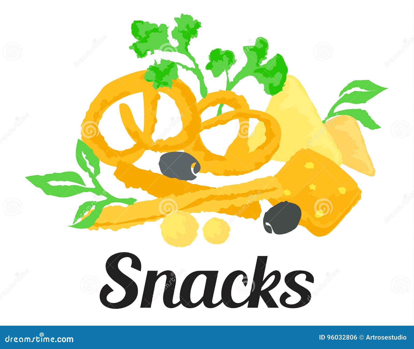 Snacks sticker stock vector. Illustration of fries, meat - 96032806