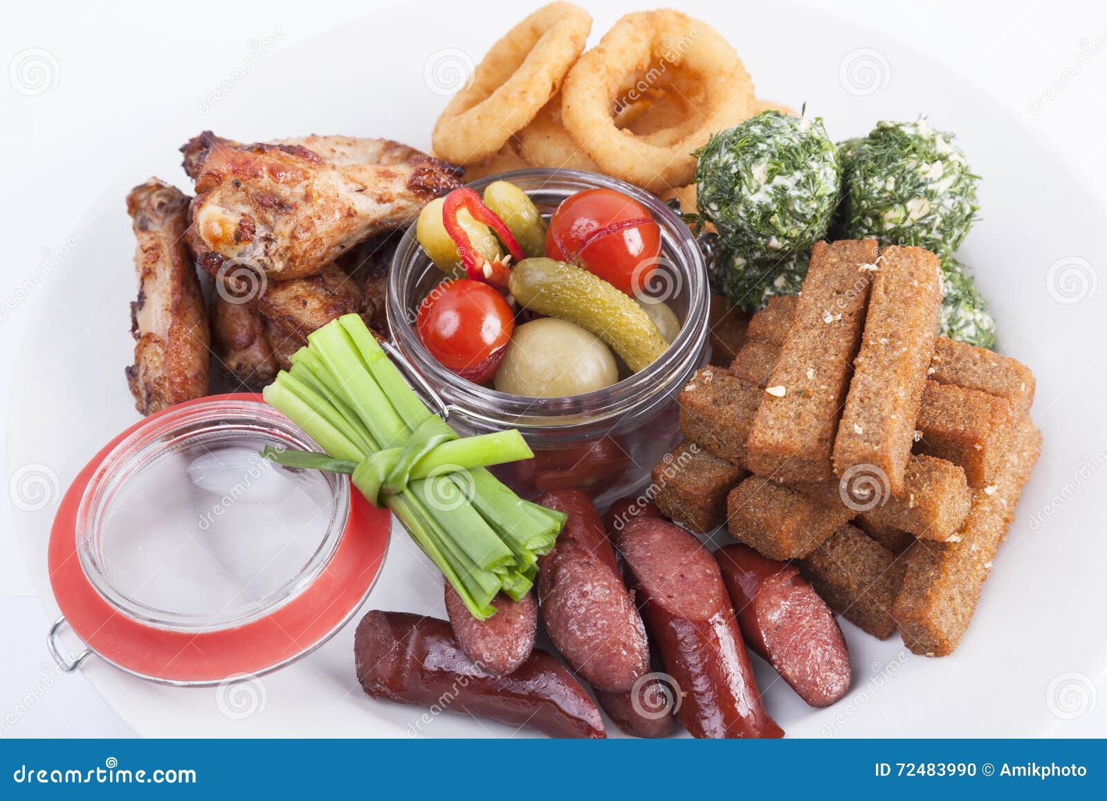 Snacks to beer on plate stock photo. Image of beer, food - 72483990
