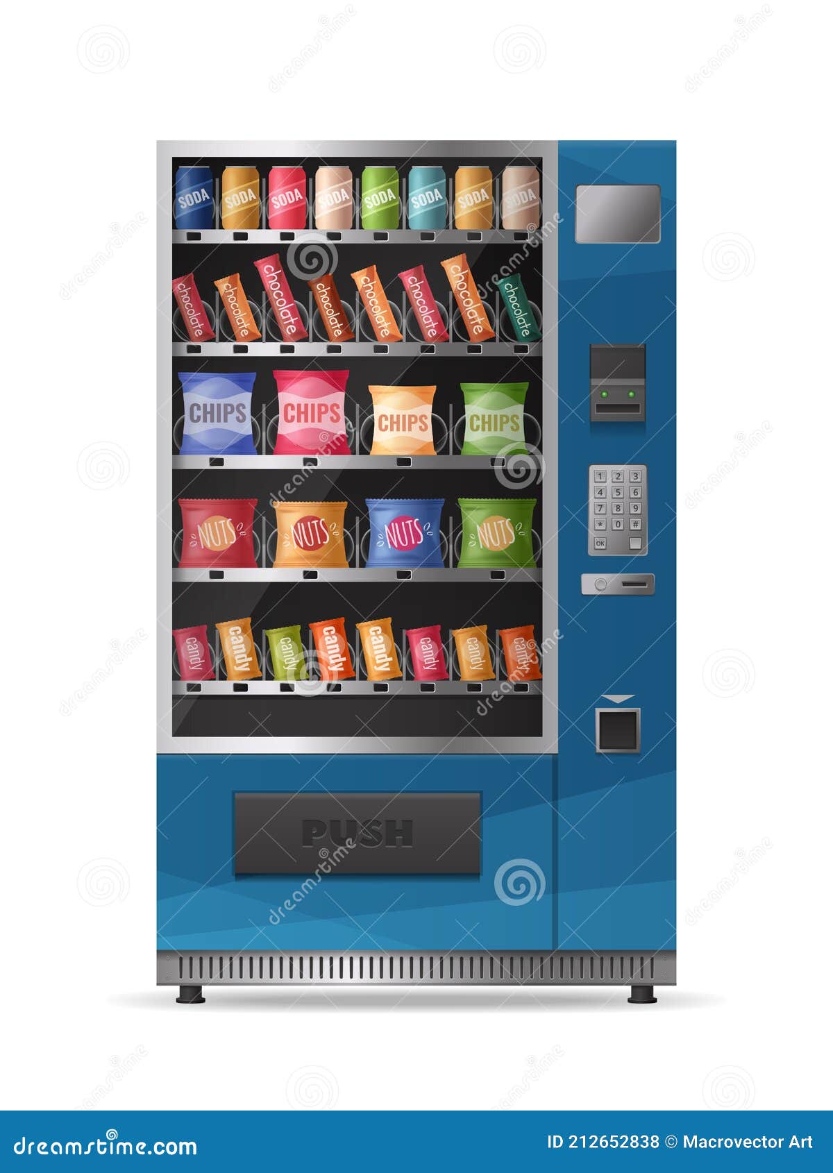 Snacks Vending Machine Realistic Design Stock Vector - Illustration of ...