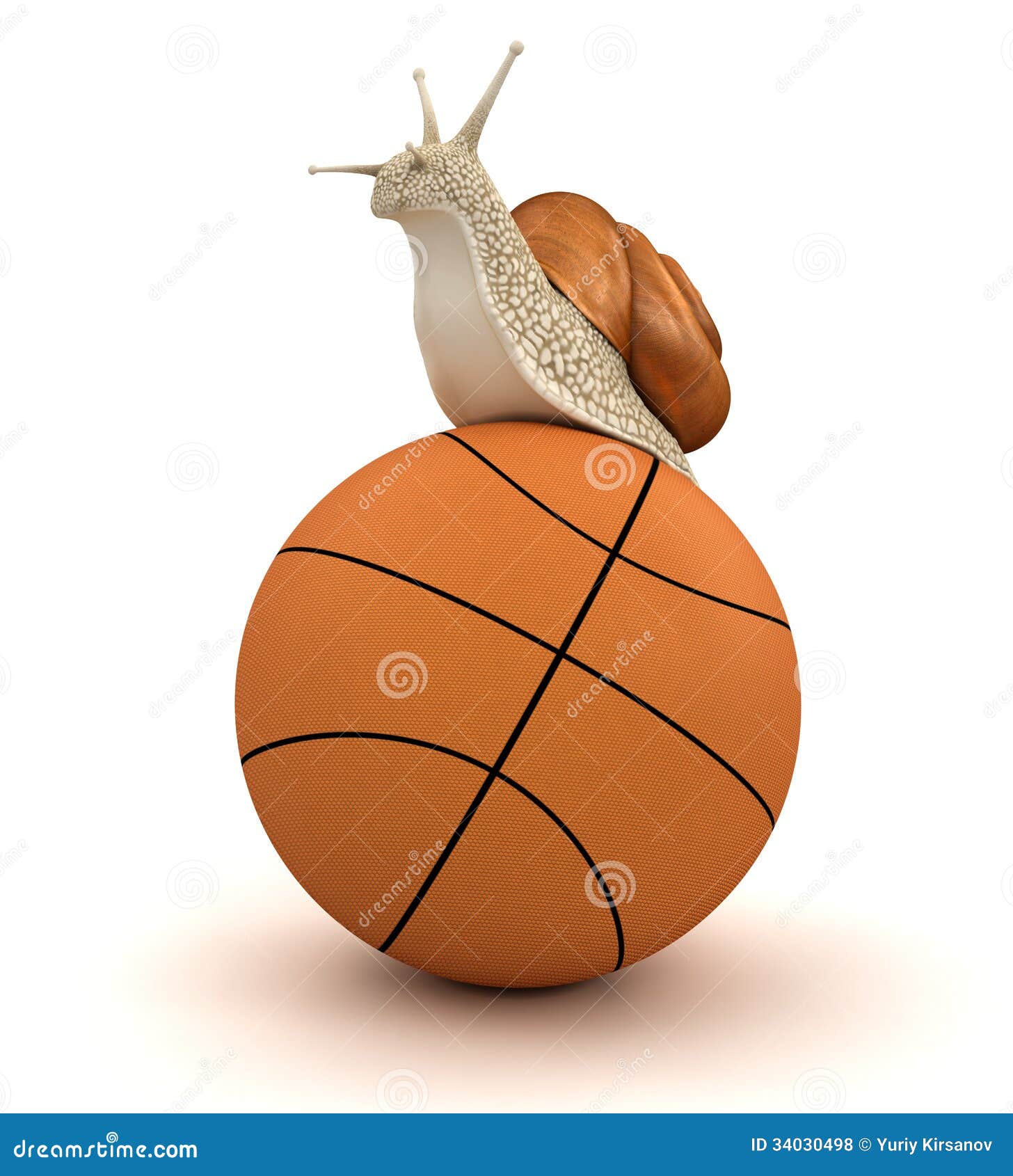 Snail and Basketball (clipping Path Included) Stock Illustration ...