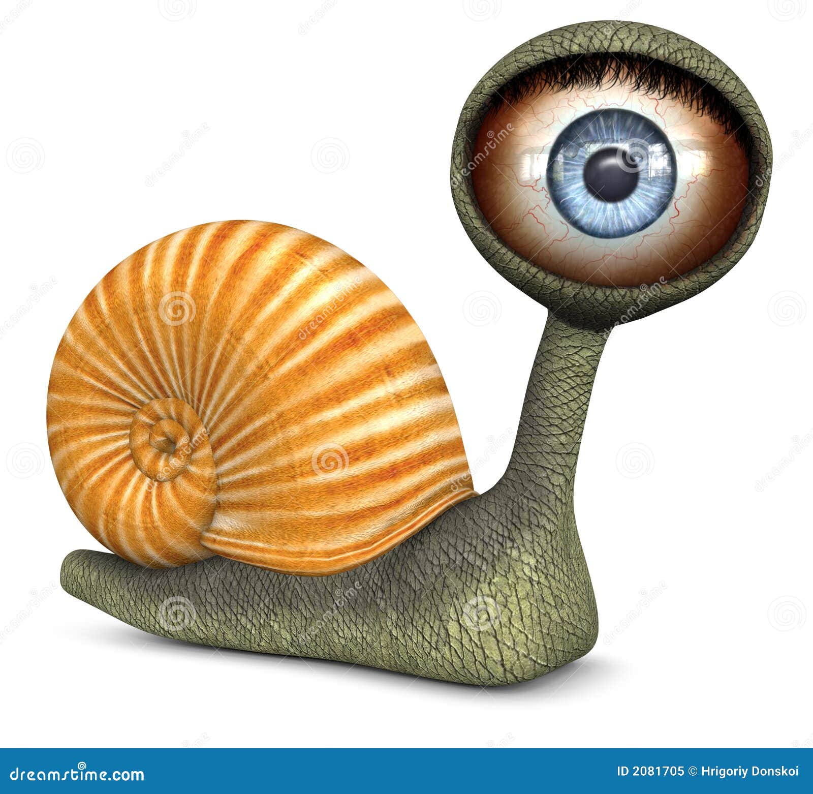 Snail (Blue Color Eye) Royalty-Free Stock Photography | CartoonDealer ...