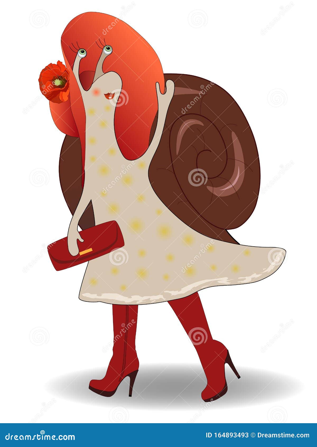 Snail in boots and hat stock vector. Illustration of snail - 164893493