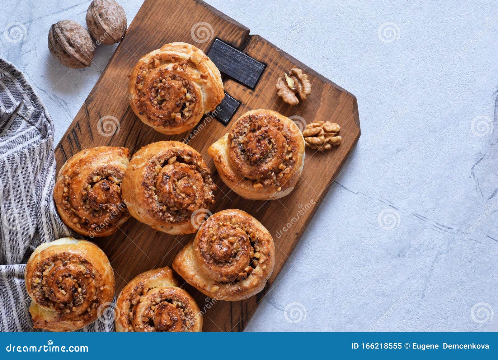 Snail Buns with Cinnamon and Nuts Stock Image - Image of calories ...