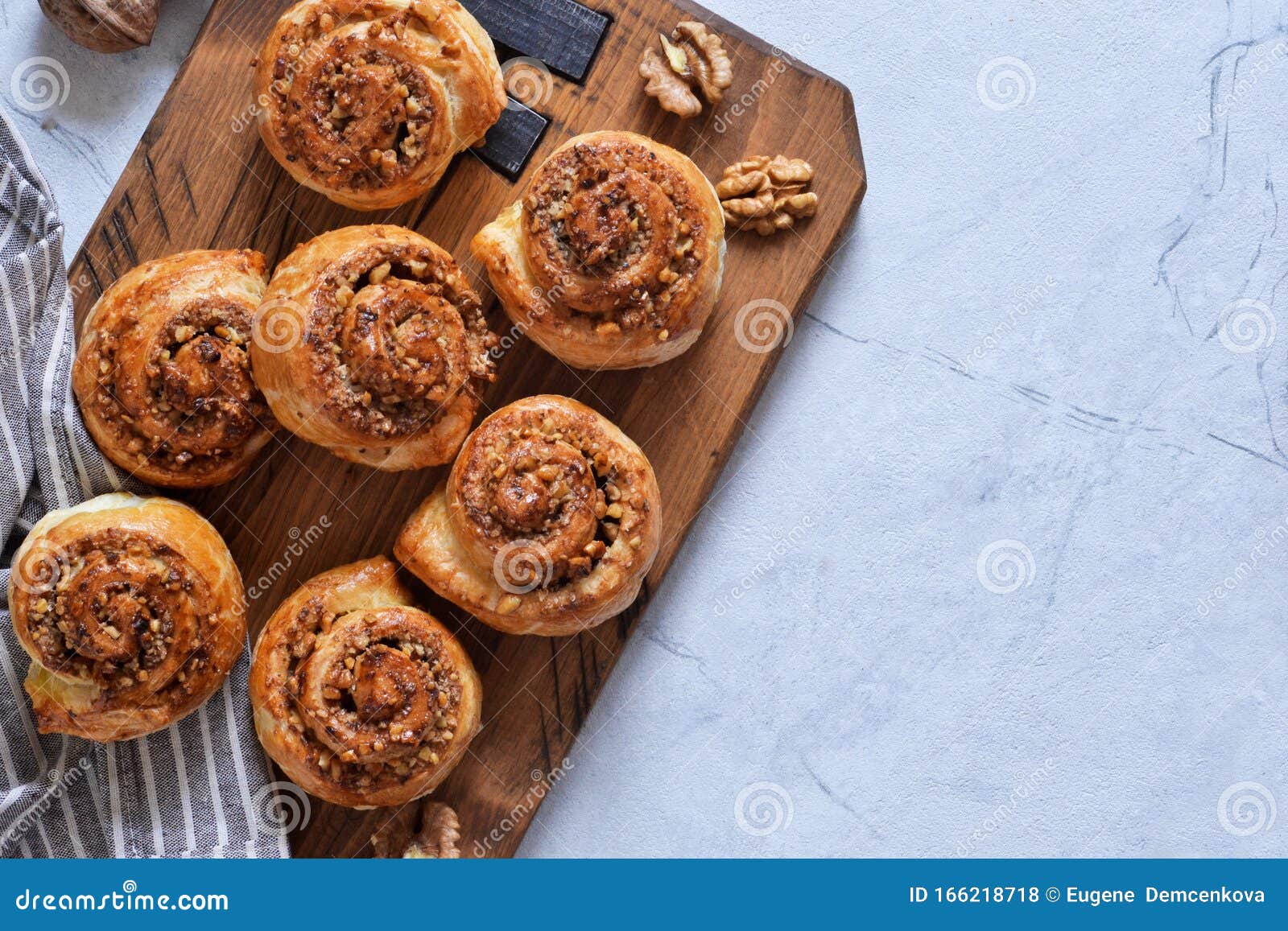 Snail Buns with Cinnamon and Nuts Stock Photo - Image of snail, treat ...