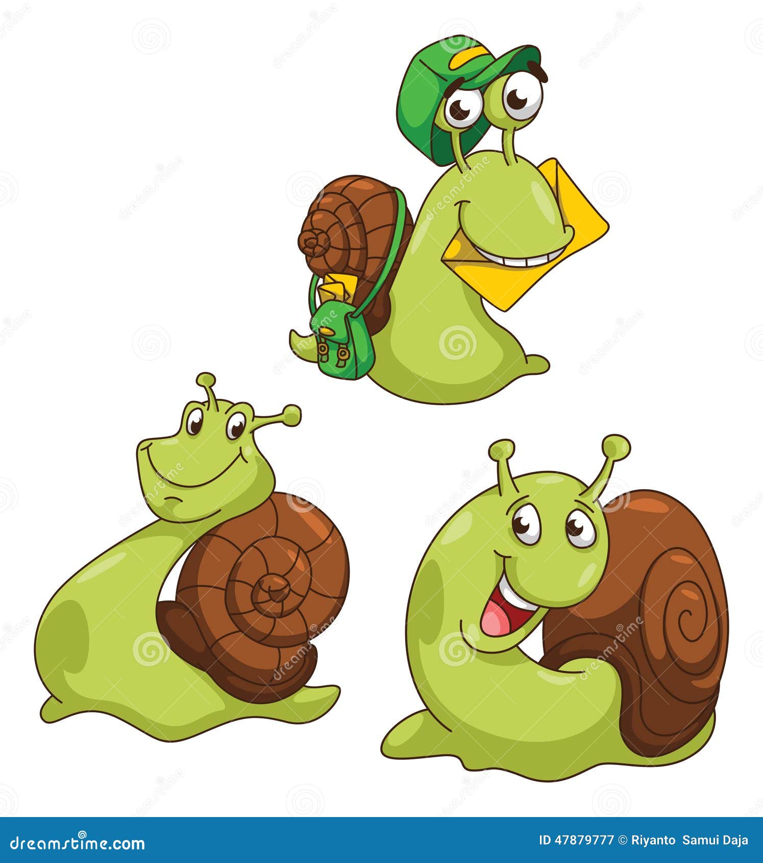 Snail Cartoon Illustration stock vector. Illustration of shell - 47879777