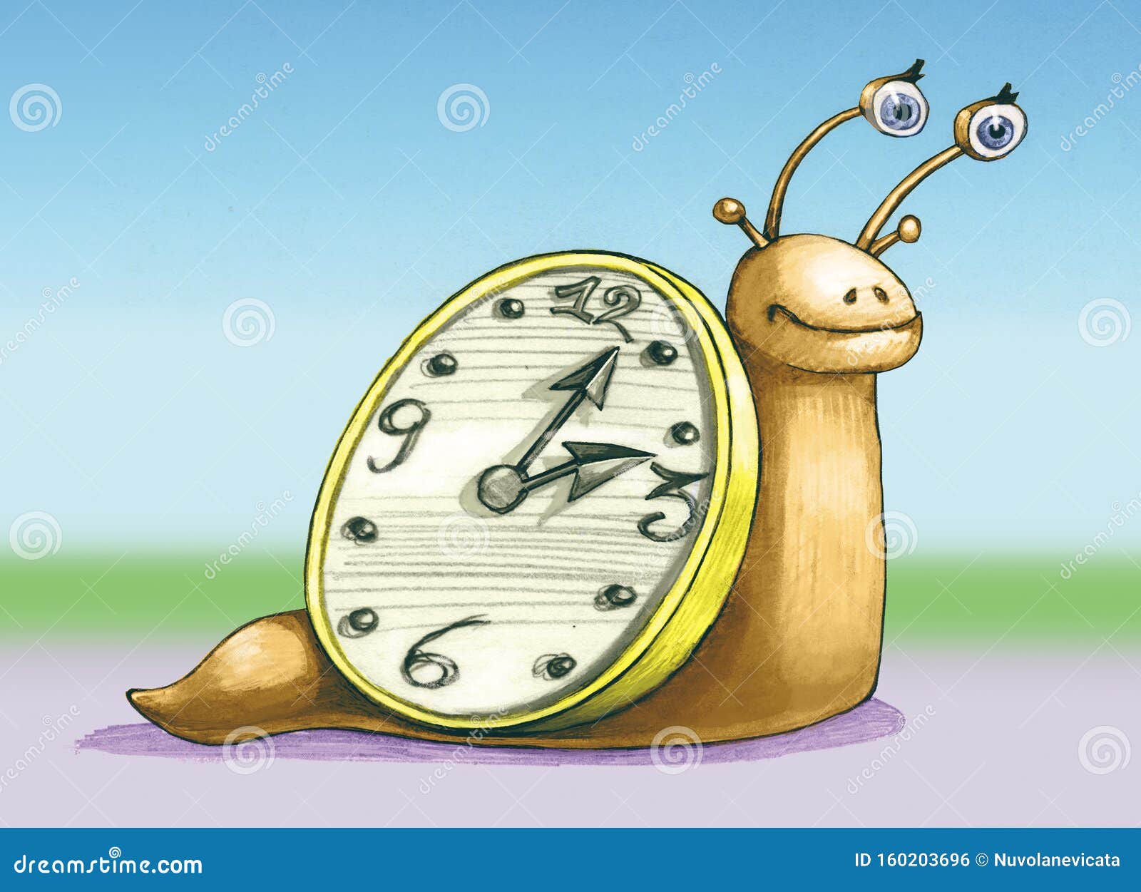 Slow time allegory stock illustration. Illustration of future - 160203696
