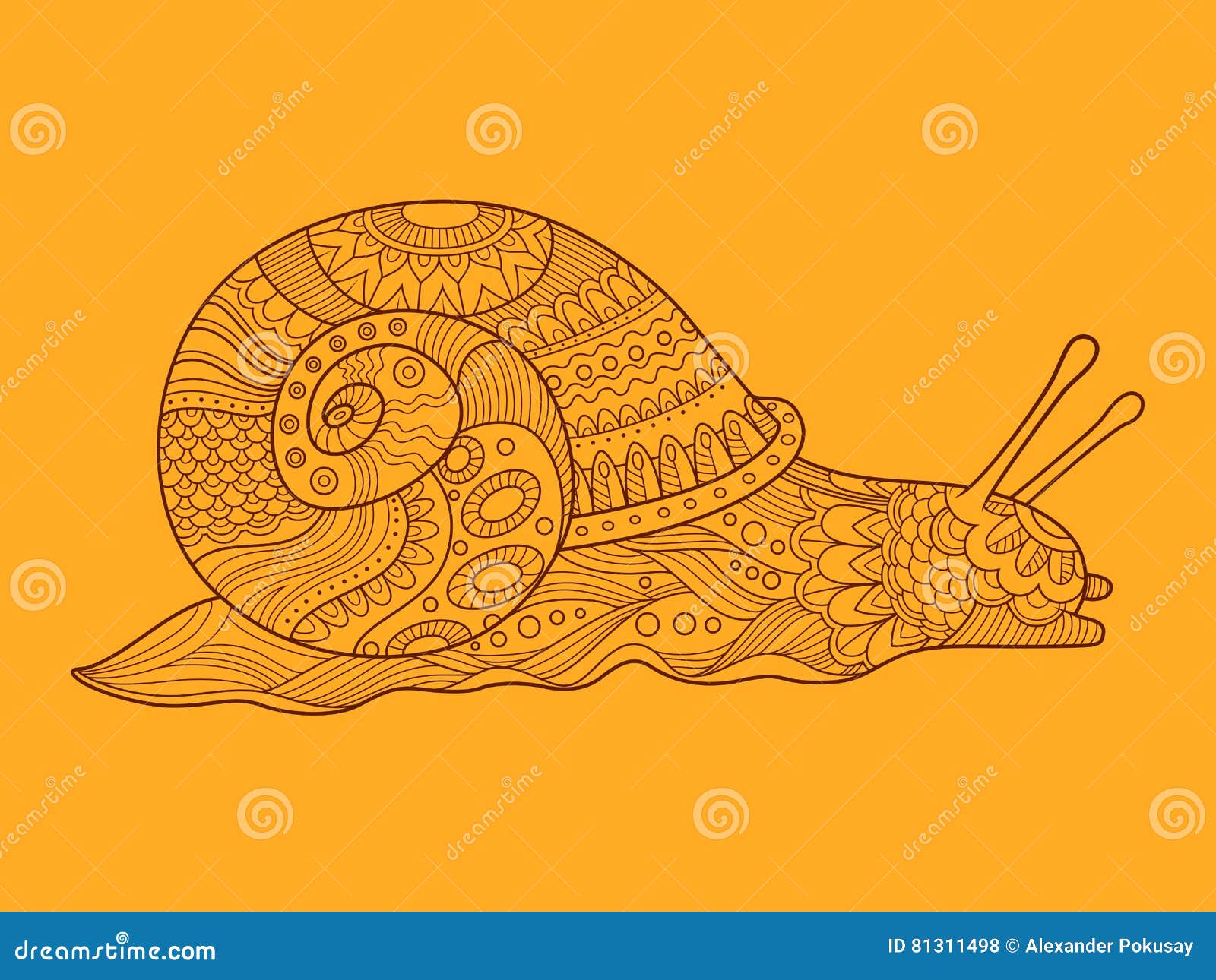 Snail color drawing vector stock vector. Illustration of design - 81311498