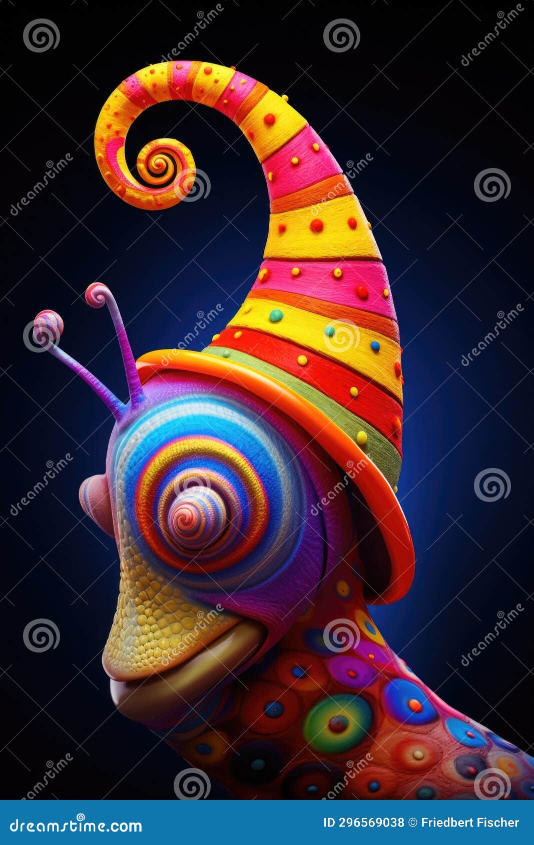 A Snail with a Colorful Hat on Its Head Stock Illustration ...