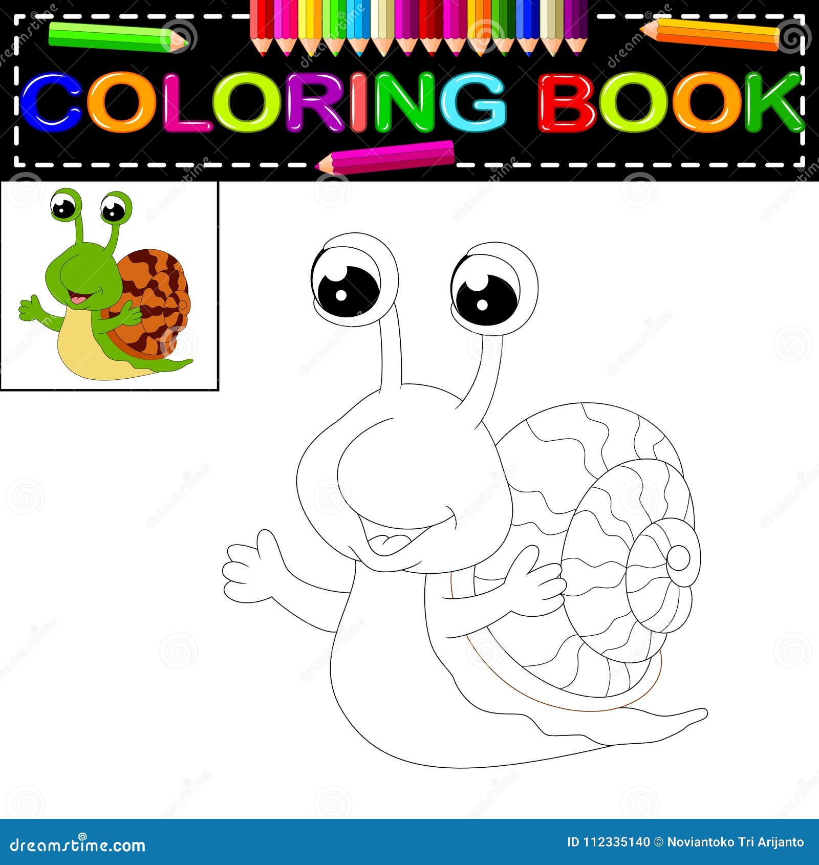 Snail Coloring Page For Children And Adults. Vector Illustration ...