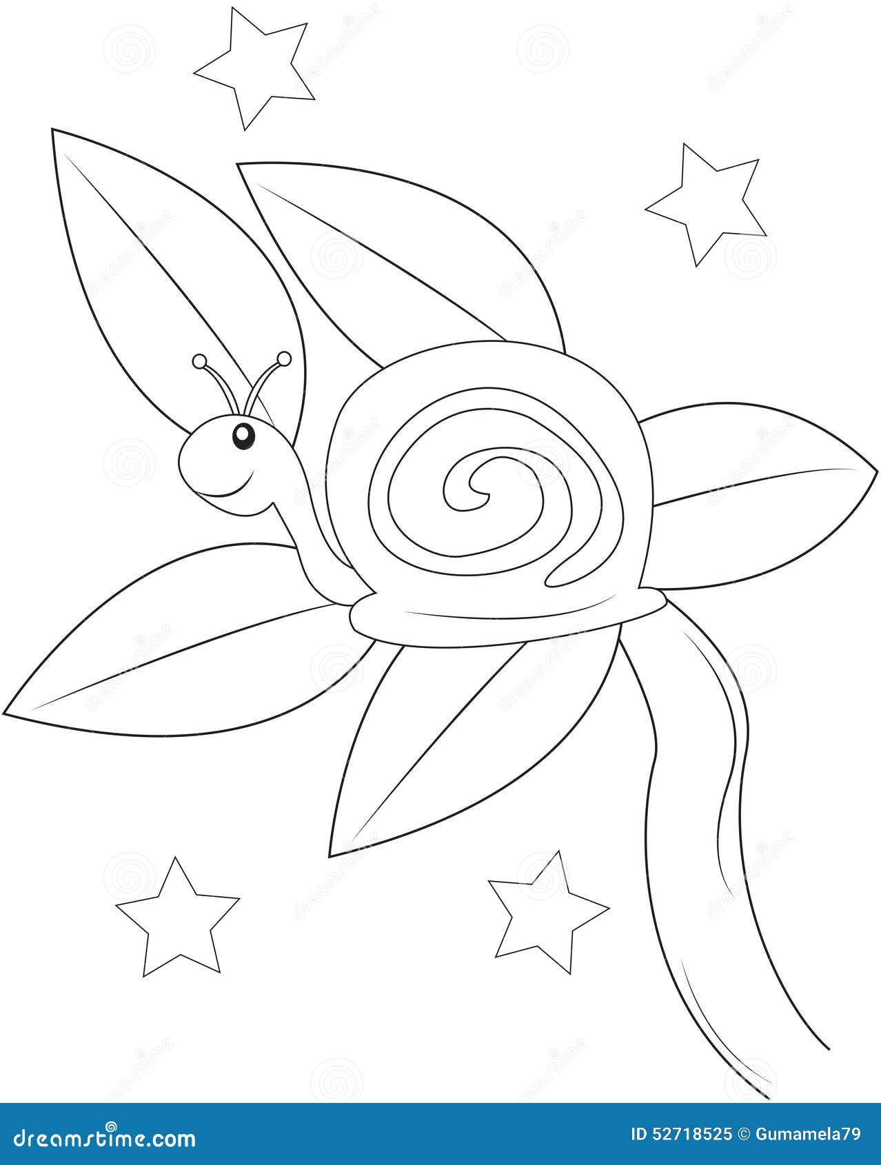 Snail Coloring Page For Children And Adults. Vector Illustration ...