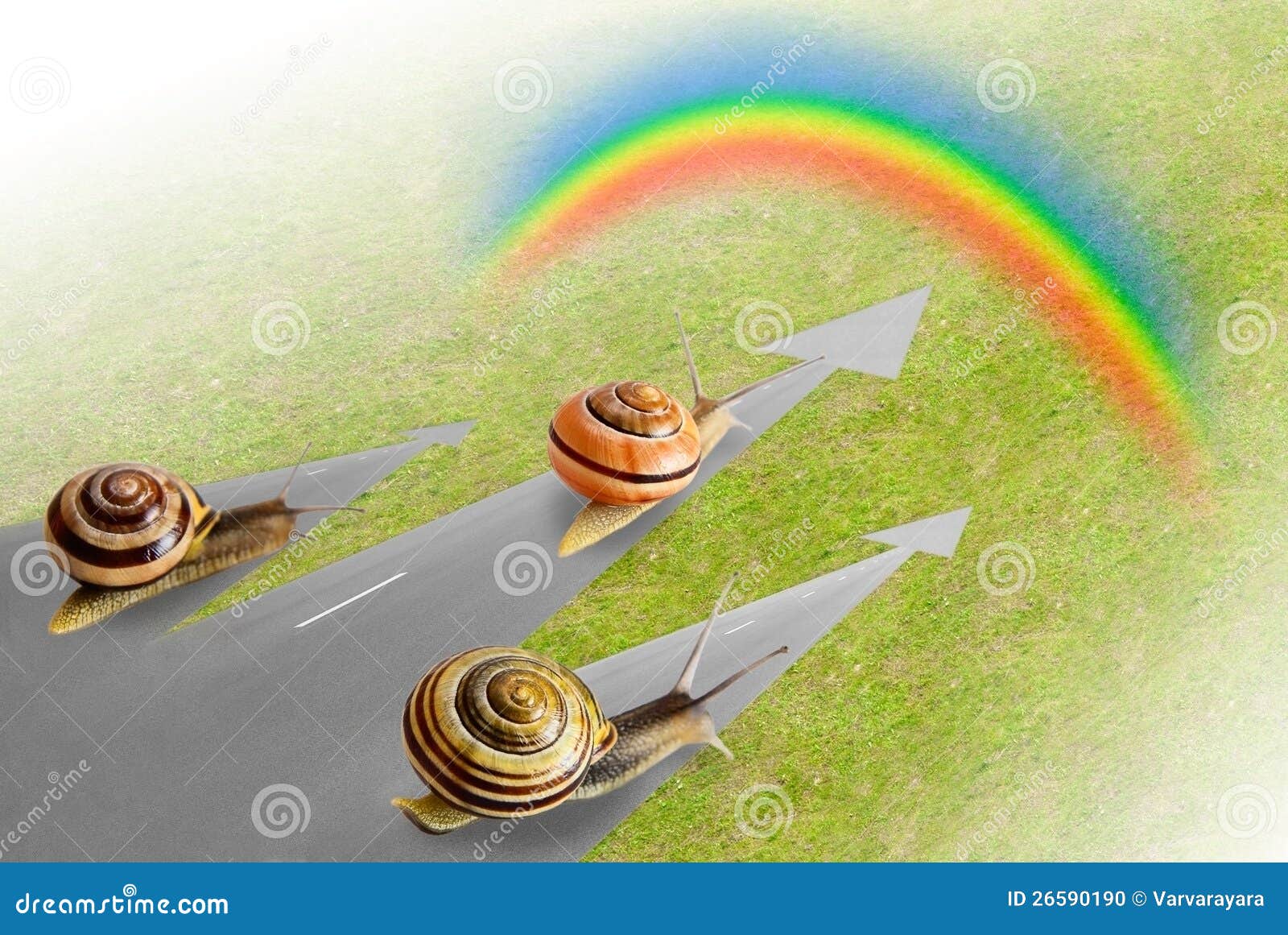 Snail Crawling To the Rainbow Stock Photo - Image of quickly, motion ...