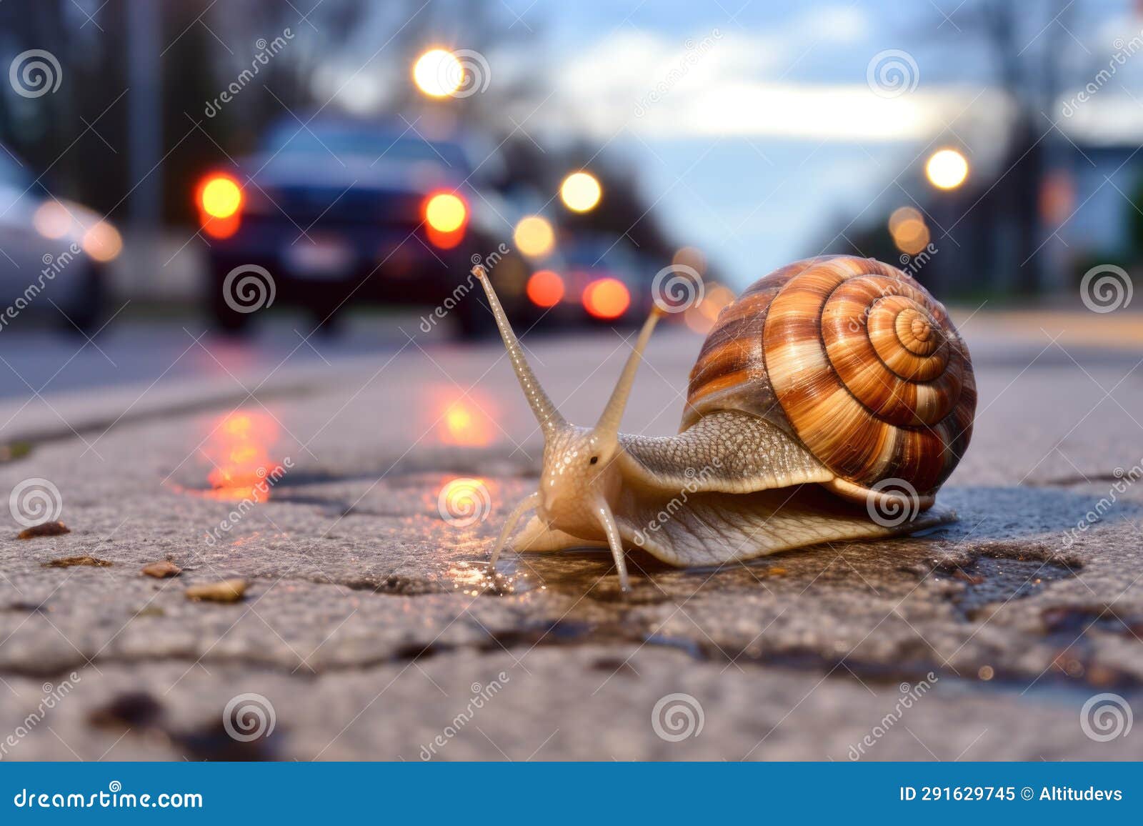 A Snail Crossing a Busy Sidewalk Stock Image - Image of urban ...