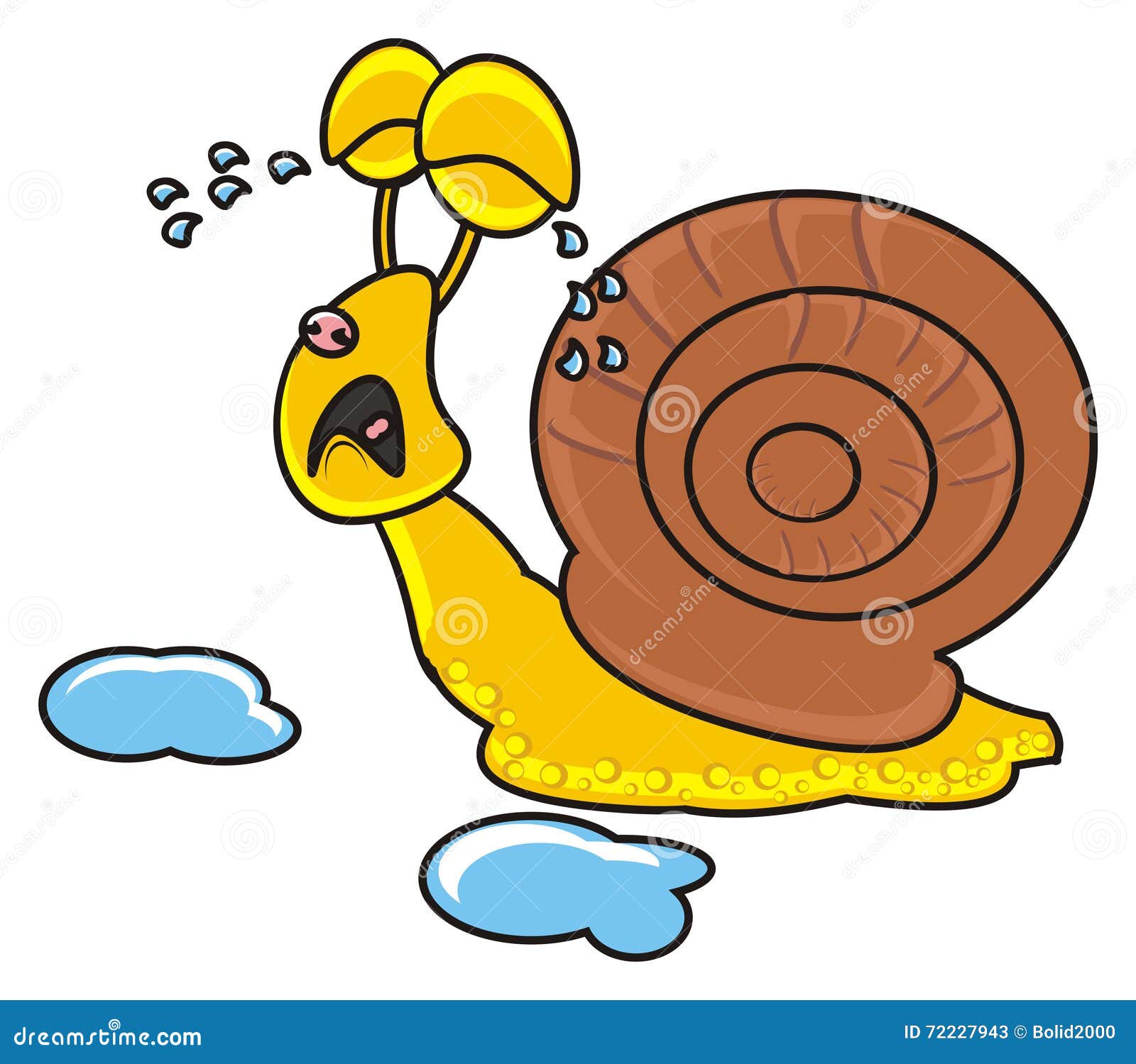 Snail crying bitterly stock illustration. Illustration of comics - 72227943
