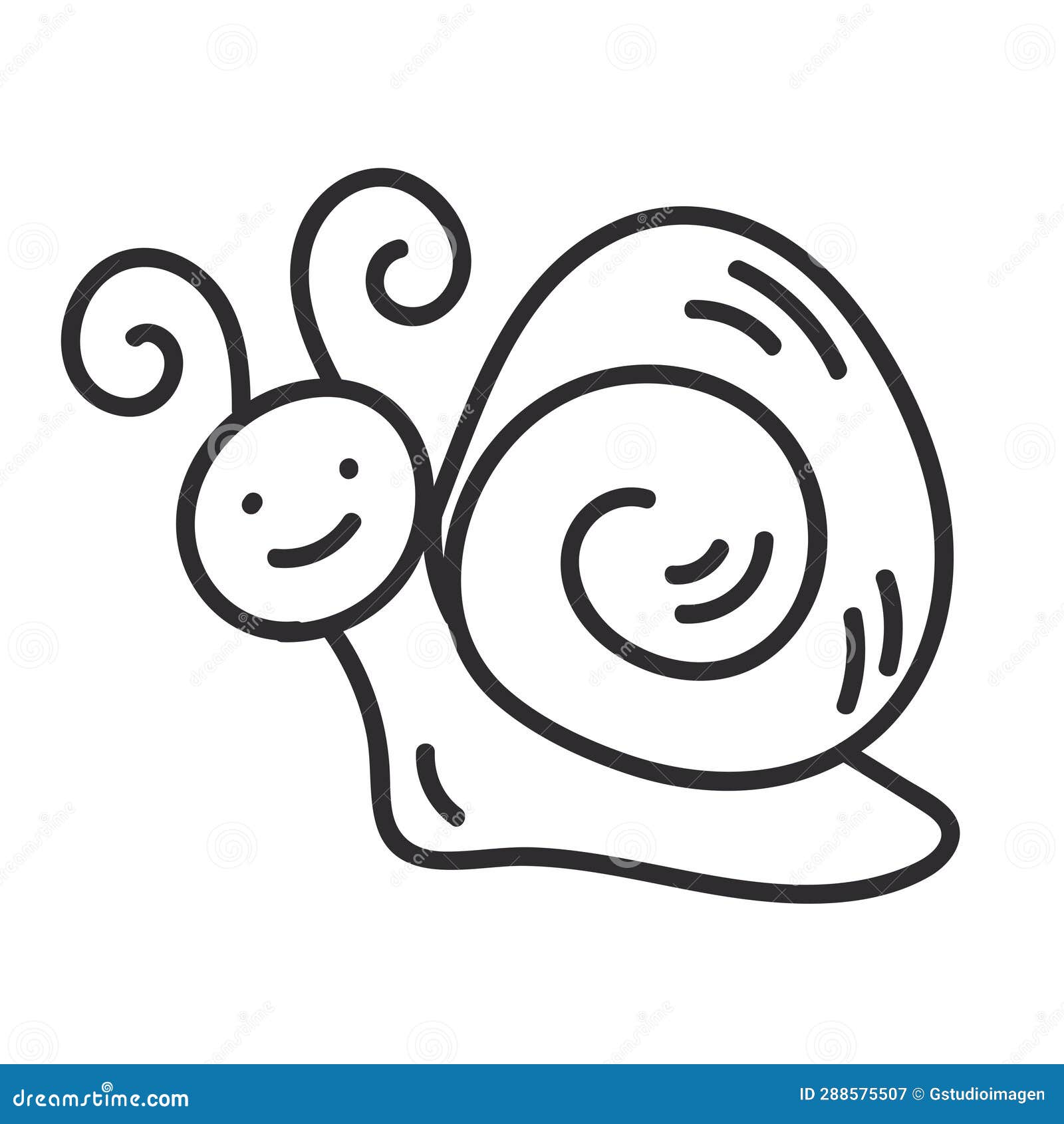 Snail doodle icon stock vector. Illustration of small - 288575507