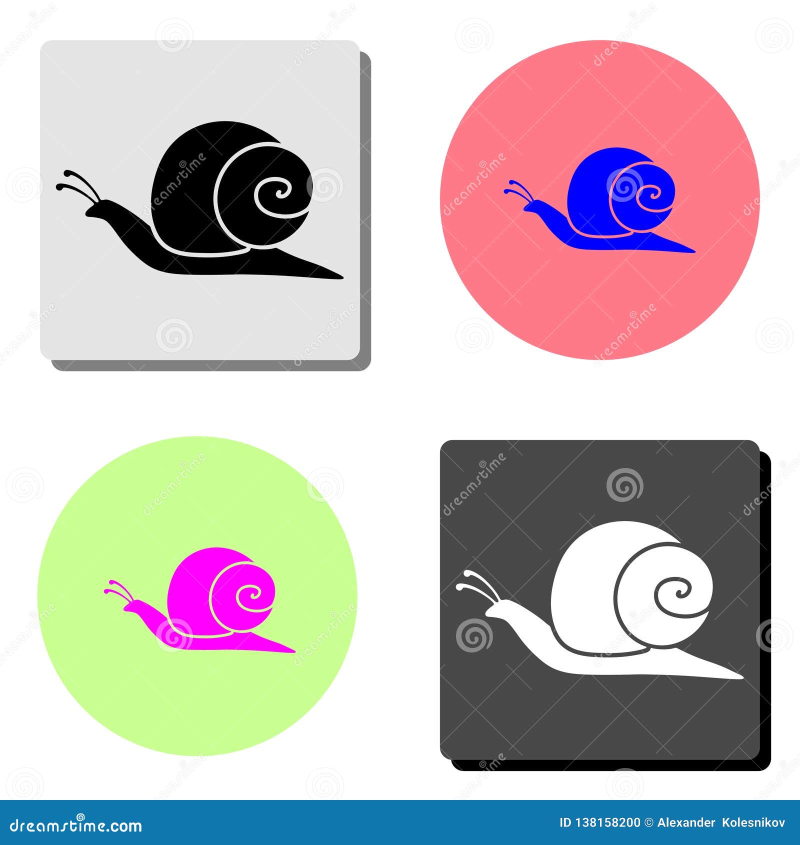 Snail. flat vector icon stock illustration. Illustration of artistic ...