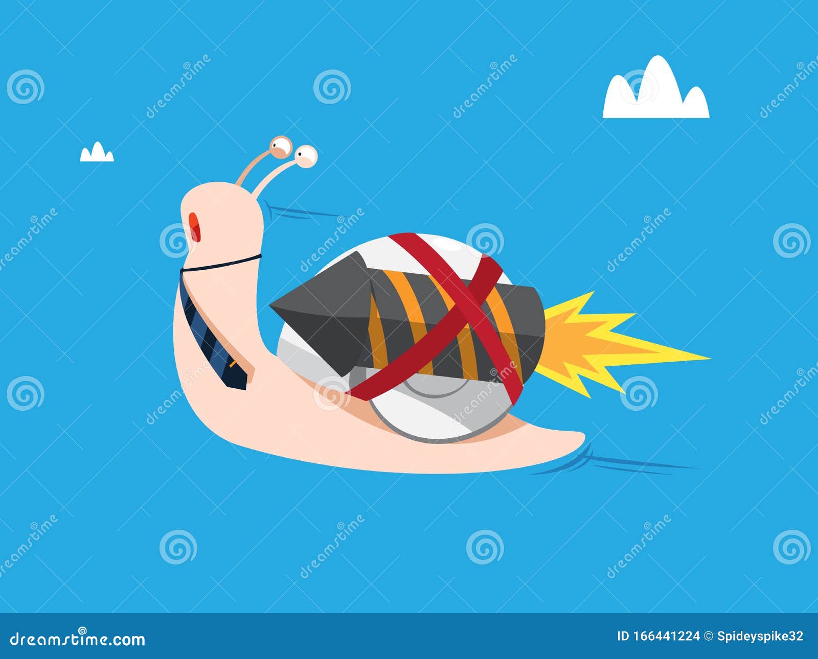 A Snail is Flying with the Rocket Stock Vector - Illustration of flying ...