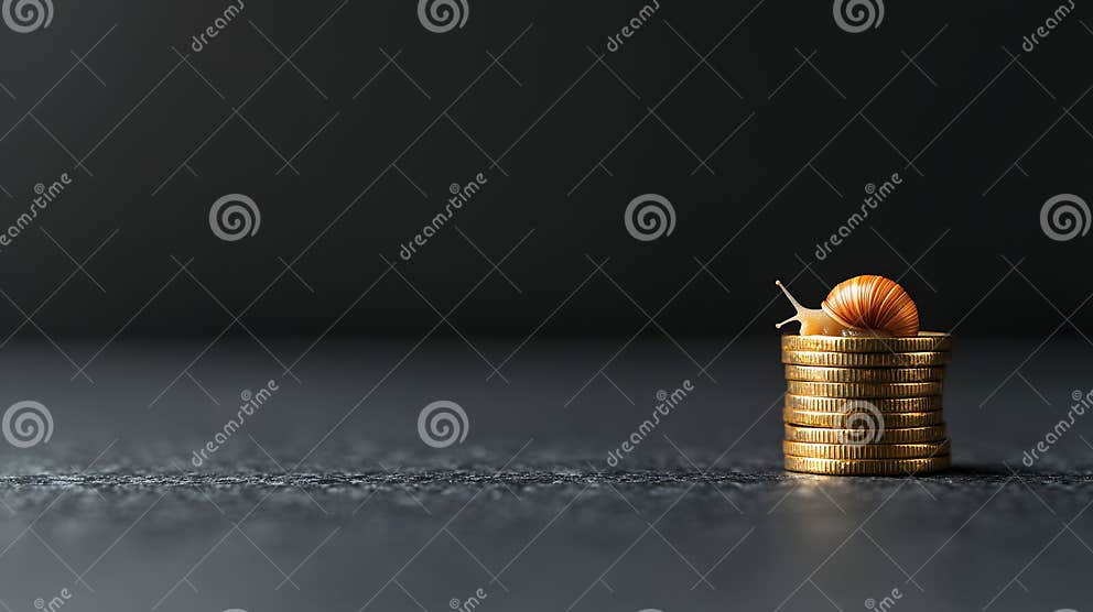 A Snail S Journey Over Golden Coins Symbolizing Patience, Wealth, and ...