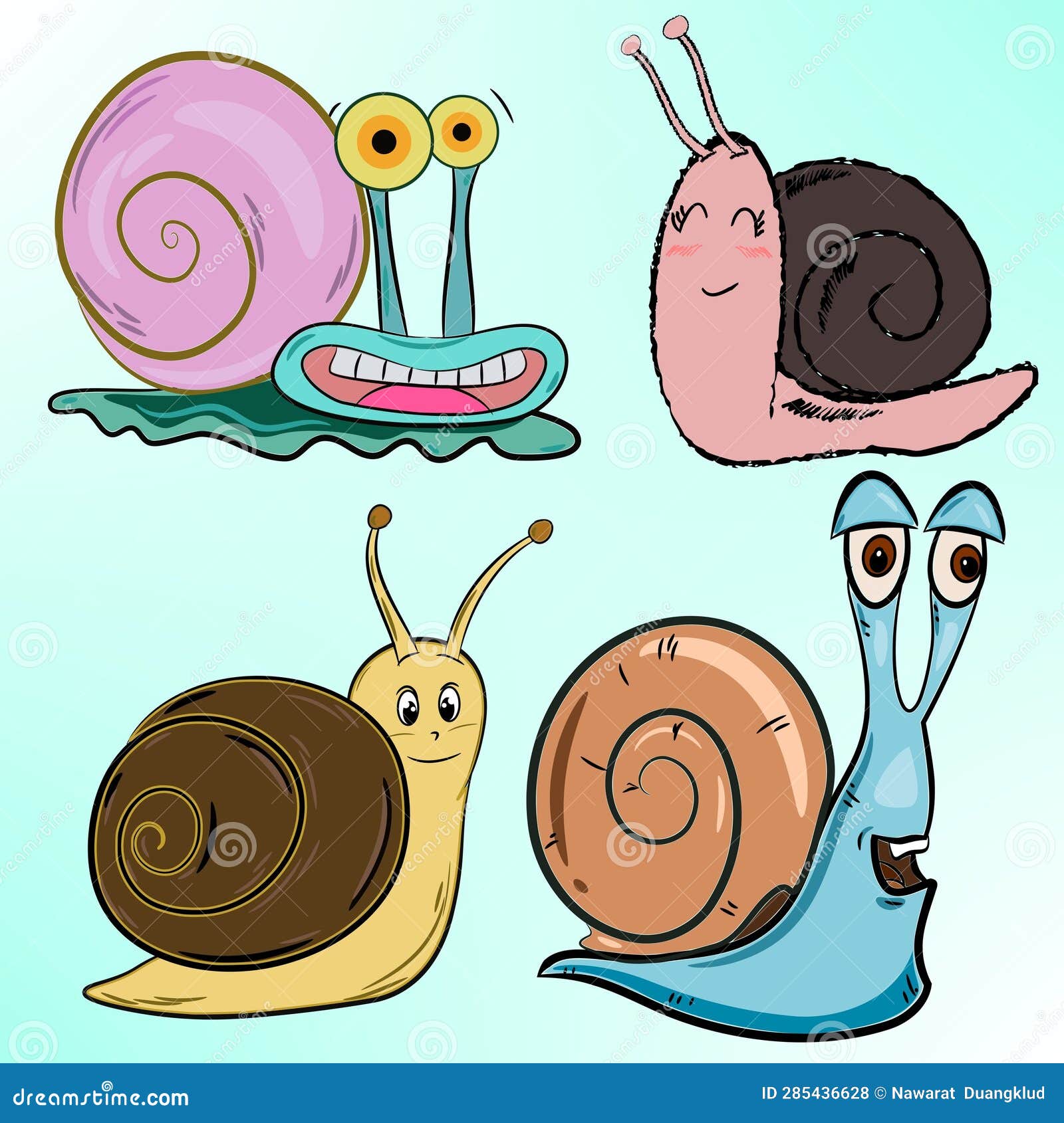 Snail stock vector. Illustration of diagram, artistic - 285436628