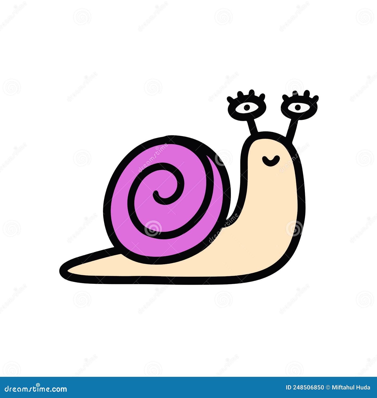 Snail Hand Drawn. Simple and Cute Illustrations in Vector Design Stock ...