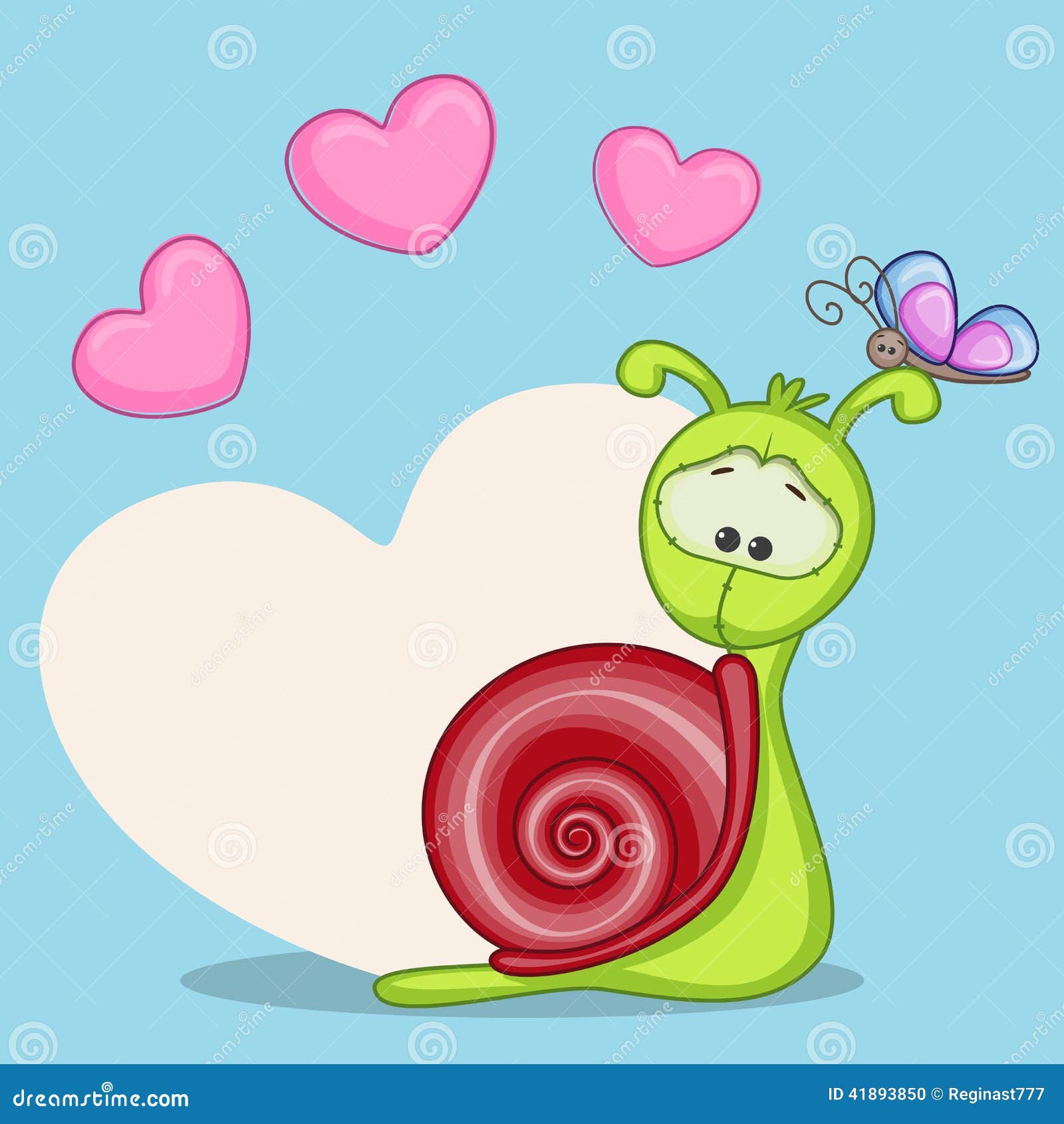 Snail with hearts stock vector. Illustration of architecture - 41893850