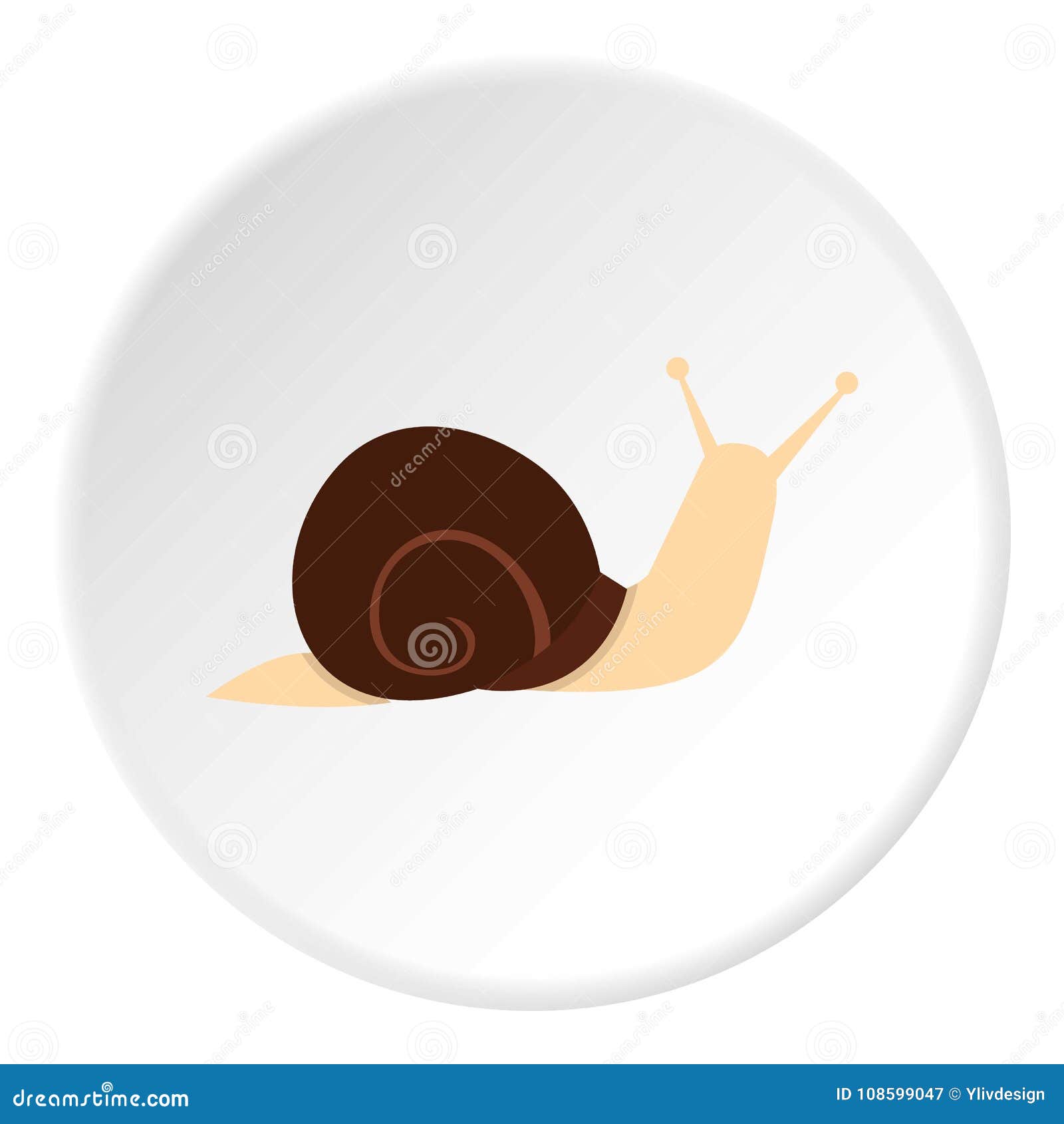 Snail icon circle stock vector. Illustration of home - 108599047