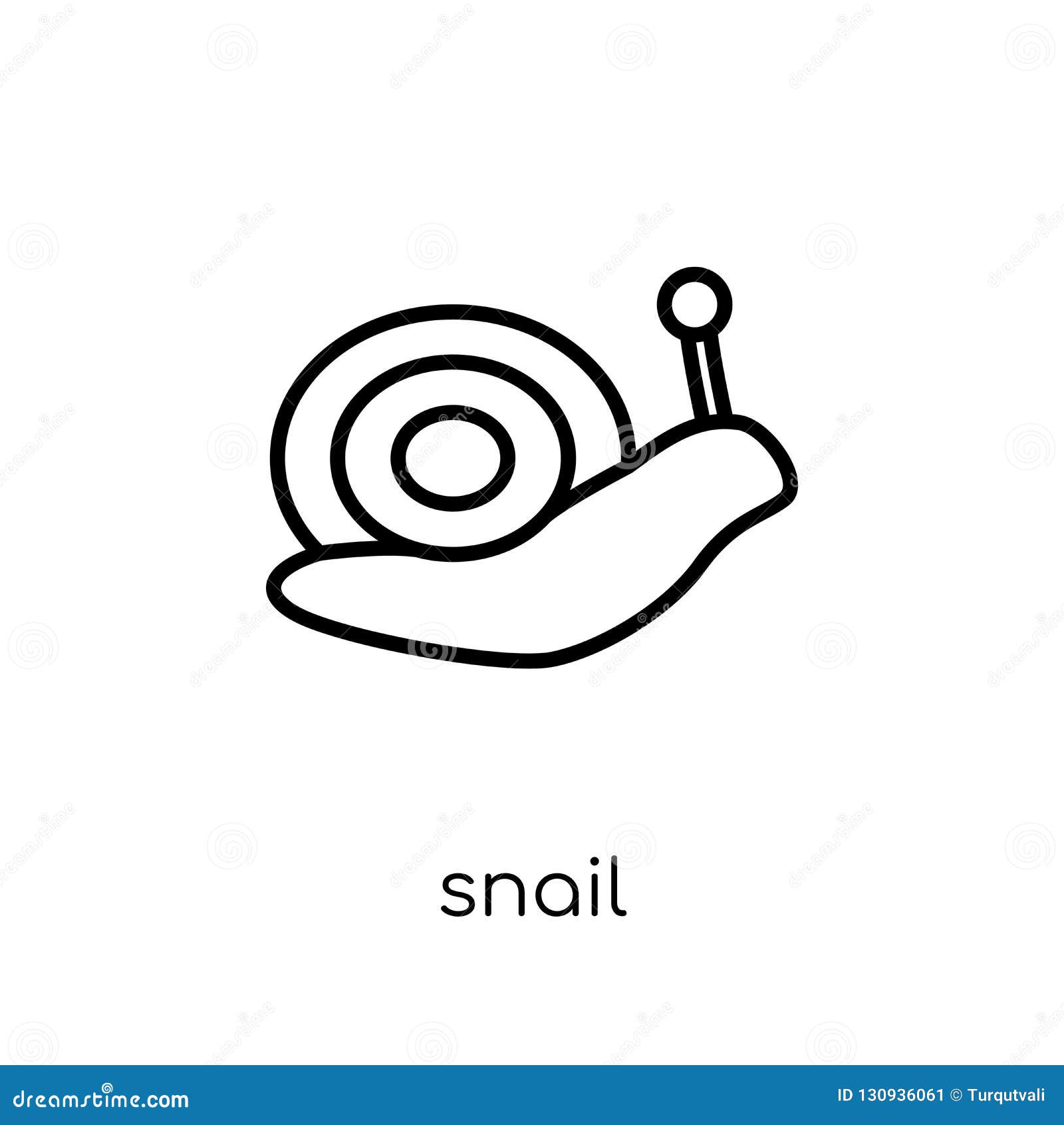 Snail Icon. Trendy Modern Flat Linear Vector Snail Icon on White Stock ...