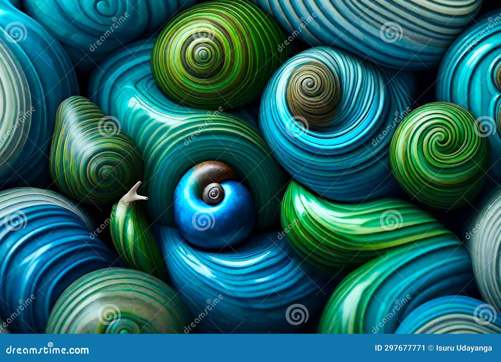 Snail-inspired Stone Wallpaper. Fibonacci Art Stock Illustration ...