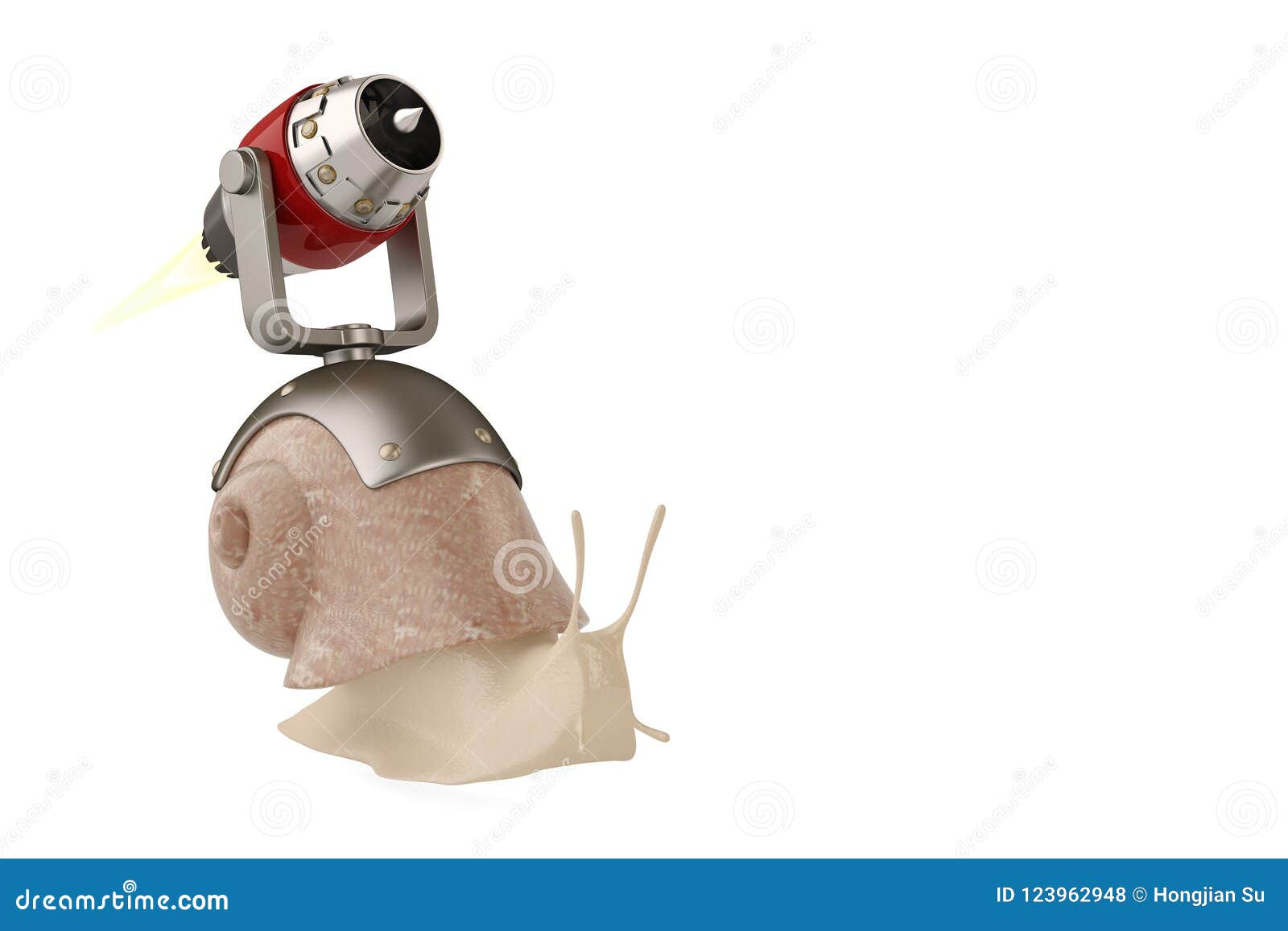 Snail with Jet Engine on White Background.3D Illustration. Stock ...