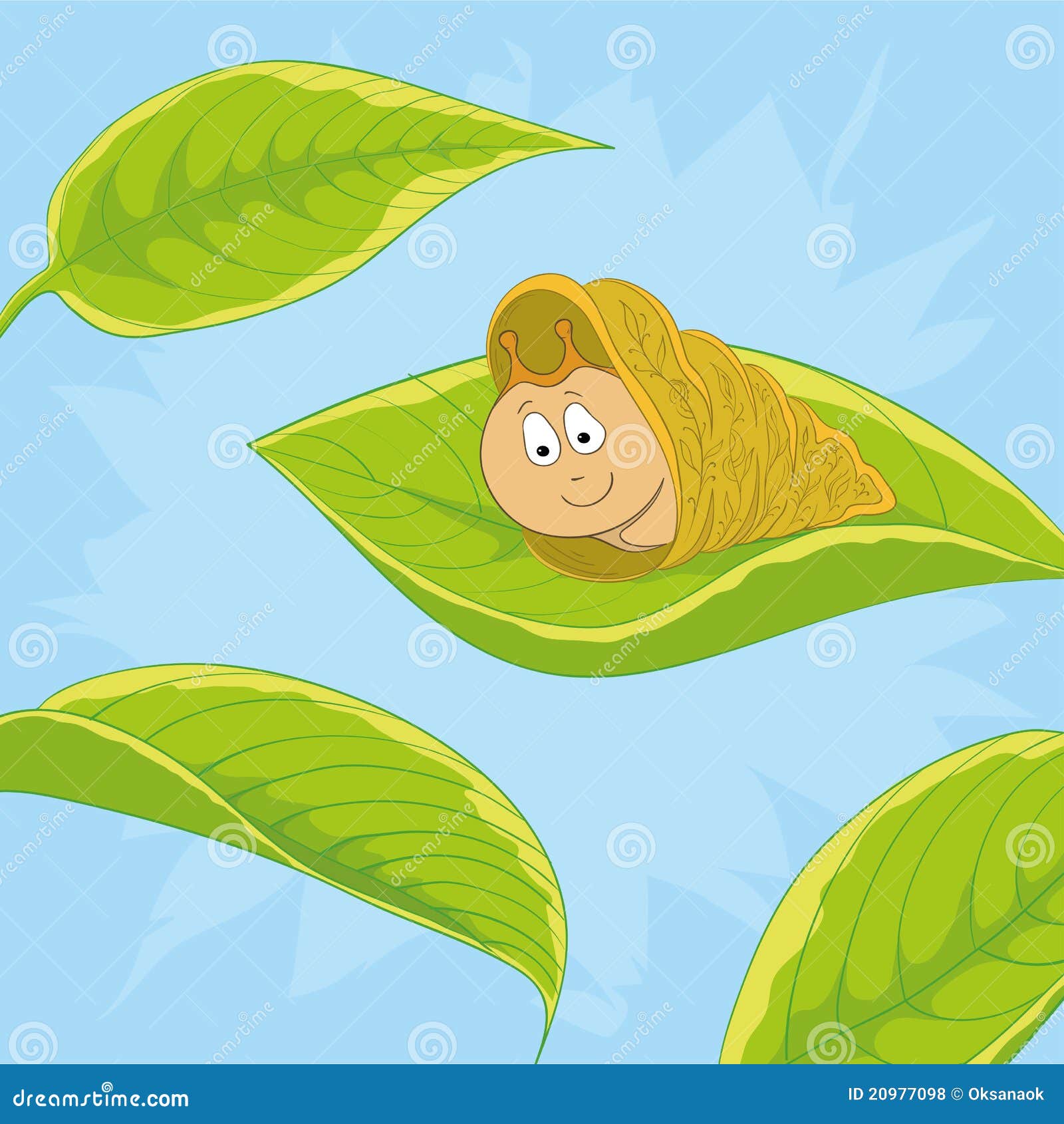Snail on leave stock vector. Illustration of invertebrate - 20977098