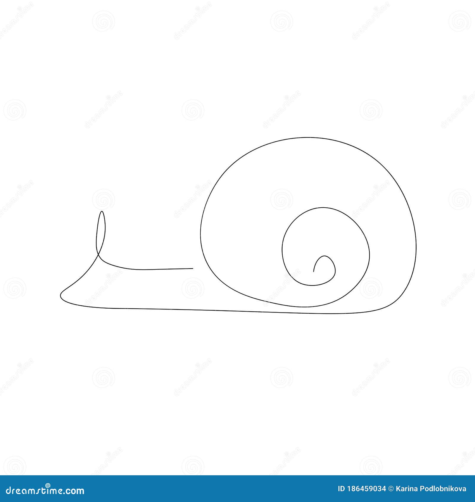 Snail Line Drawing Vector Illustration Stock Vector - Illustration of ...