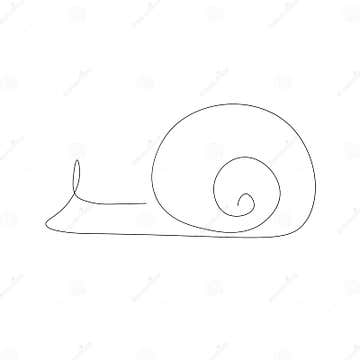 Snail Line Drawing Vector Illustration Stock Vector - Illustration of ...
