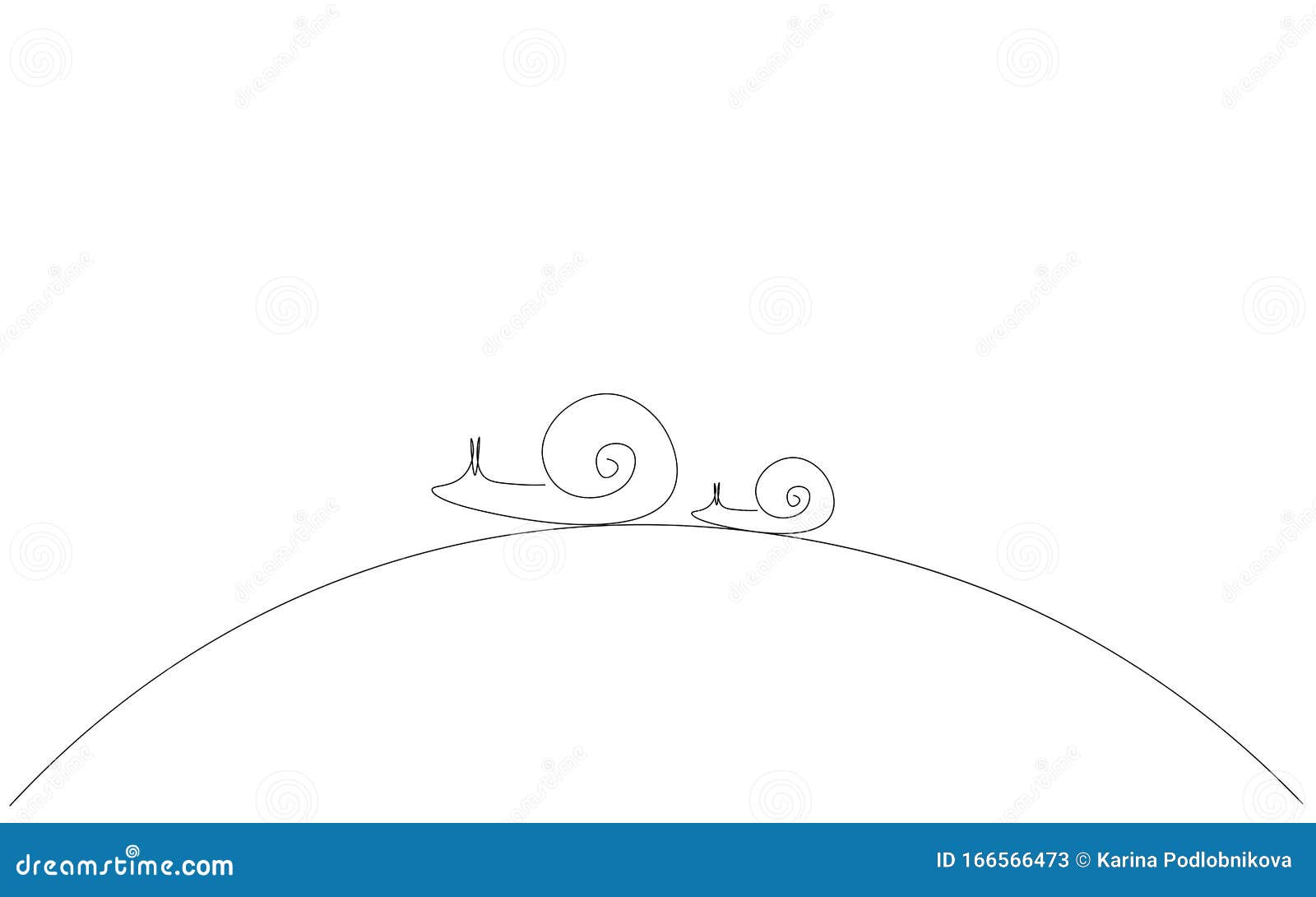 Snail One Line Drawing, Vector Illustrtion | CartoonDealer.com #162943613