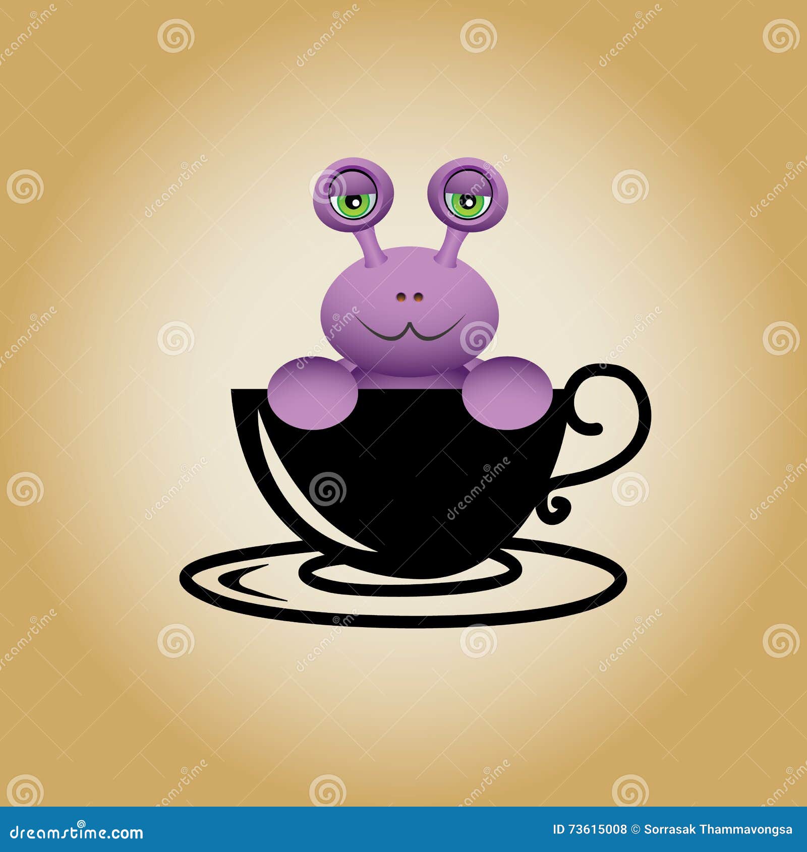 Snail logo coffee vector. stock vector. Illustration of icon - 73615008