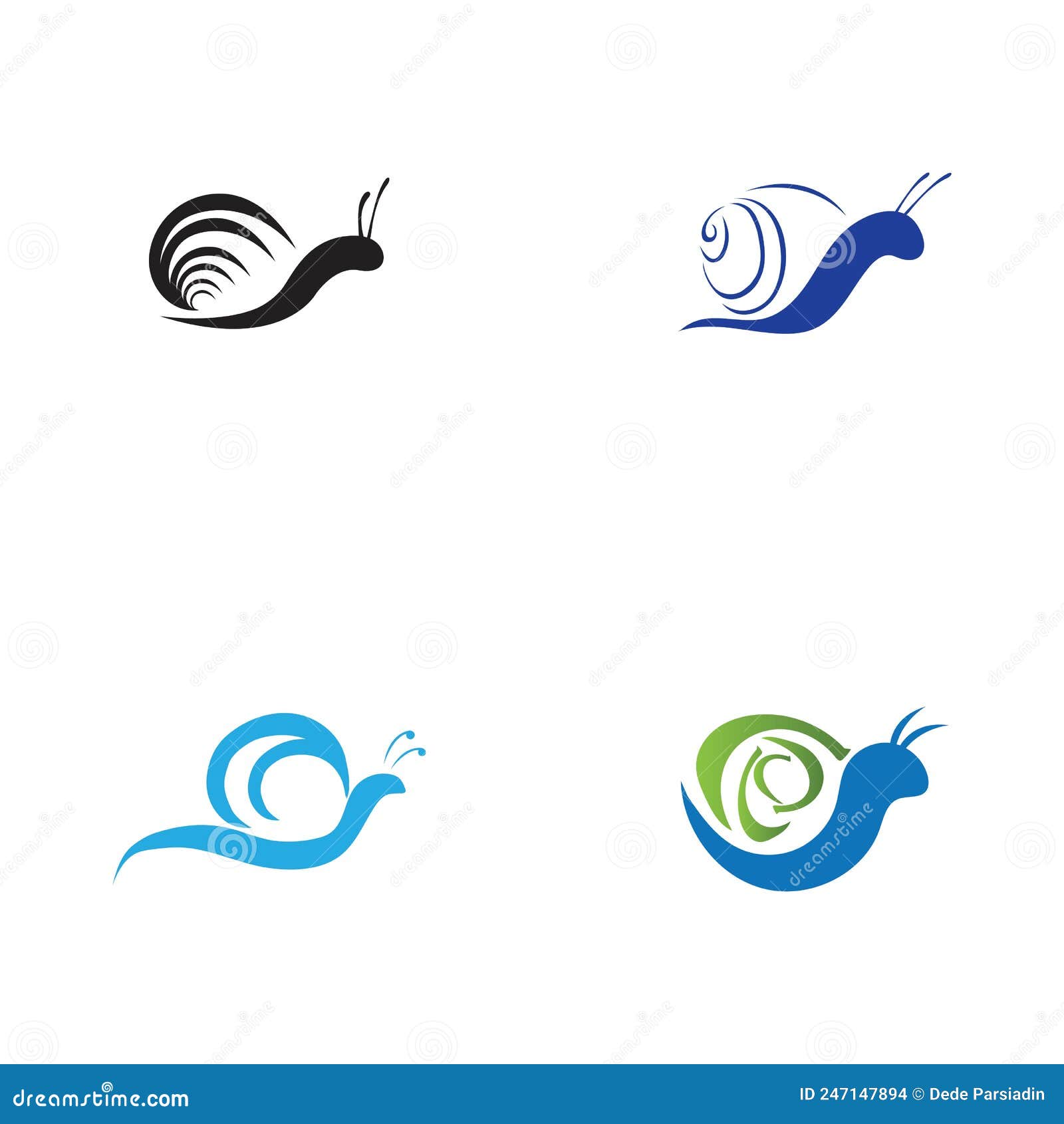 Snail Logo Vector Design Illustration Template Stock Vector ...