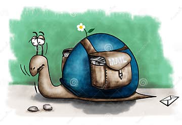 Snail mail stock illustration. Illustration of rendering - 3981120