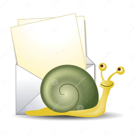 Snail Mail Cartoon Character Stock Illustration - Illustration of ...